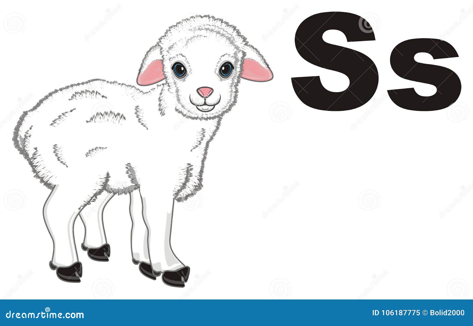 Sheep and letters s stock illustration. Illustration of lamb - 106187775