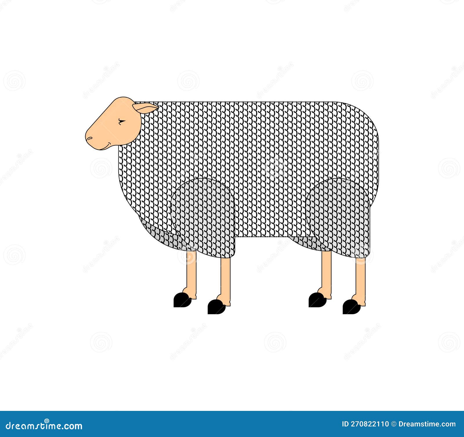Sheep Linear Illustration. Ewe Isolated. Vector Illustration Royalty ...