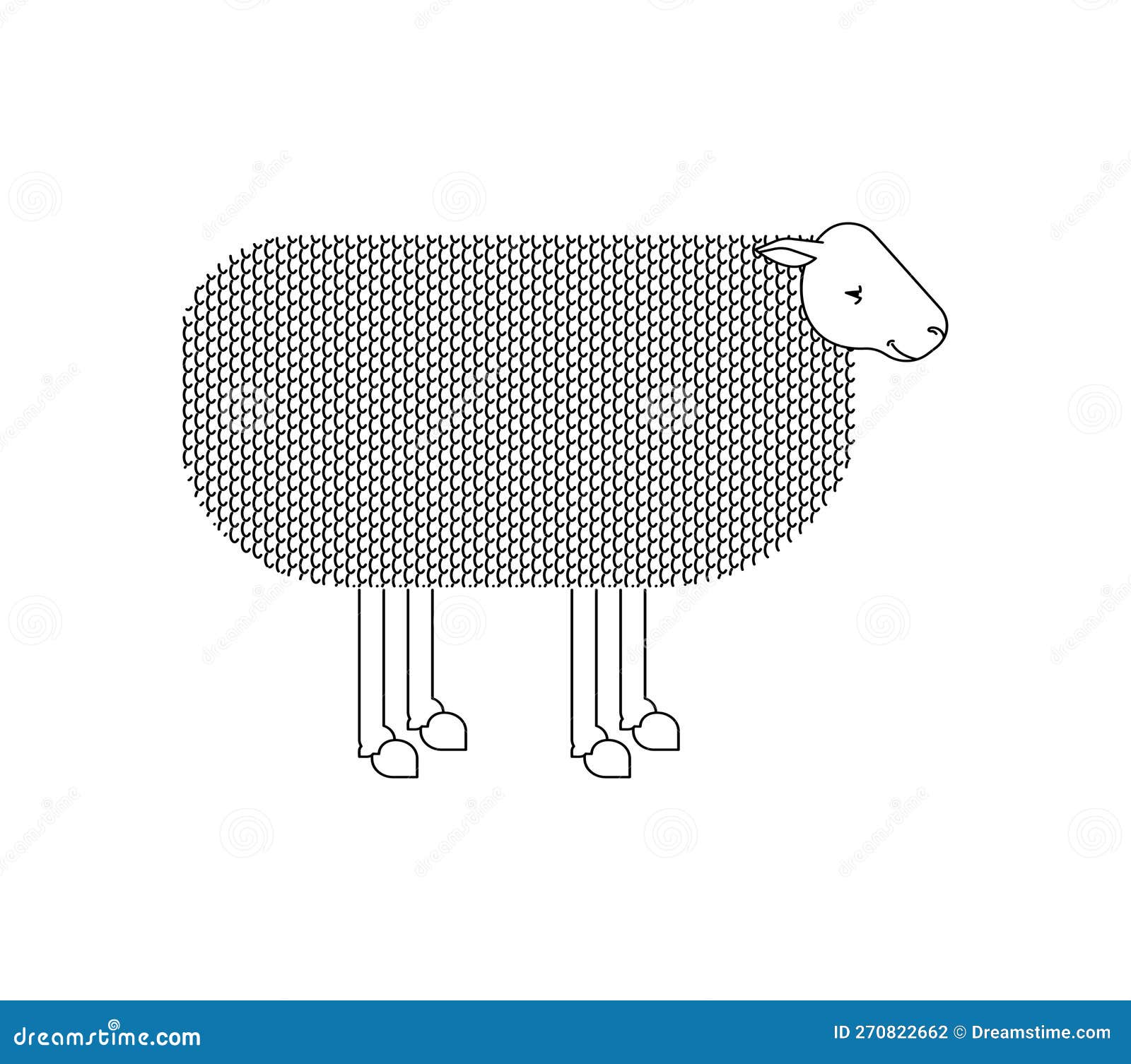Sheep Linear Illustration. Ewe Isolated Stock Illustration ...