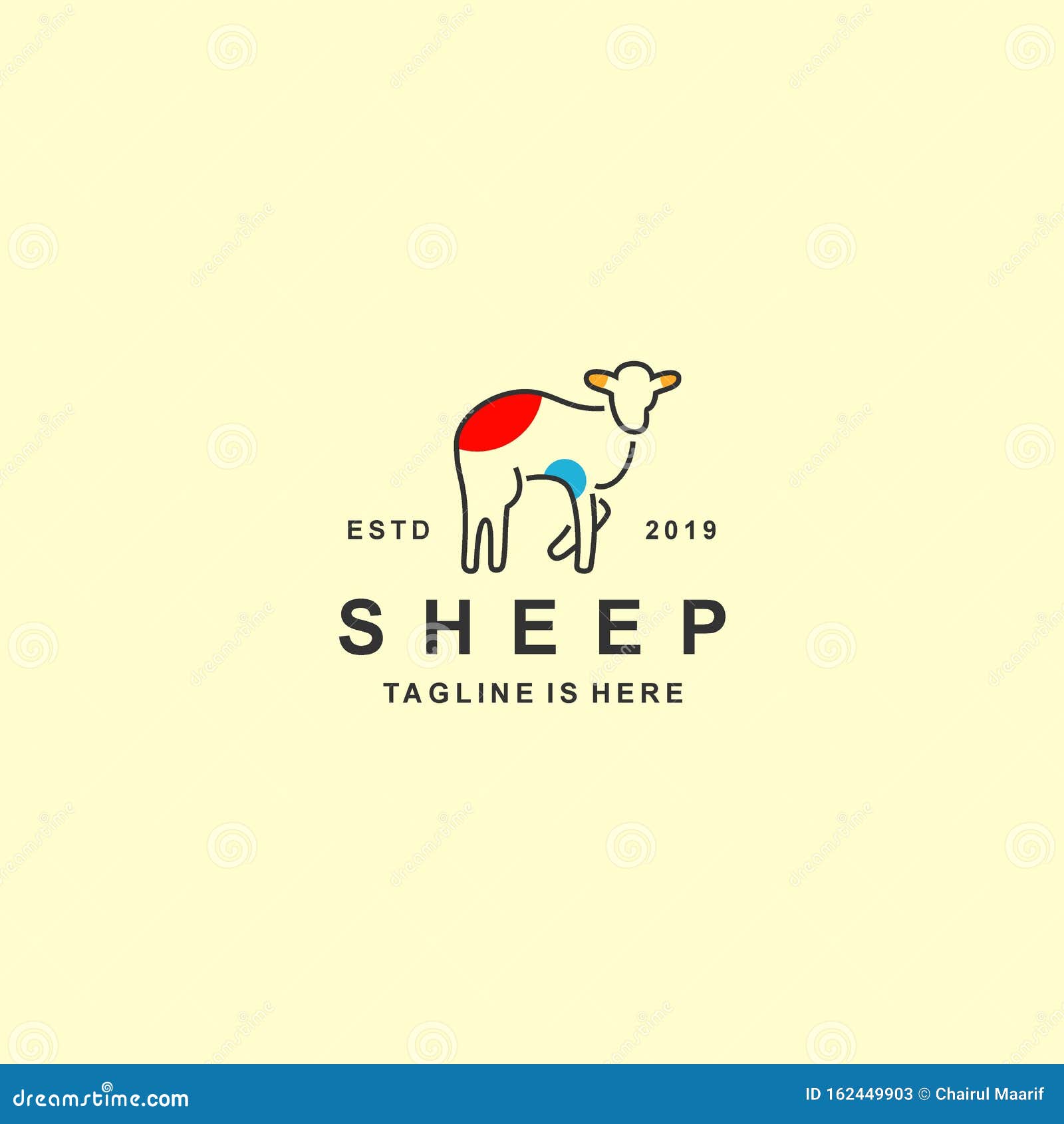 Sheep Logo With Flat Design Stock Vector Illustration Of Identity Icon 162449903