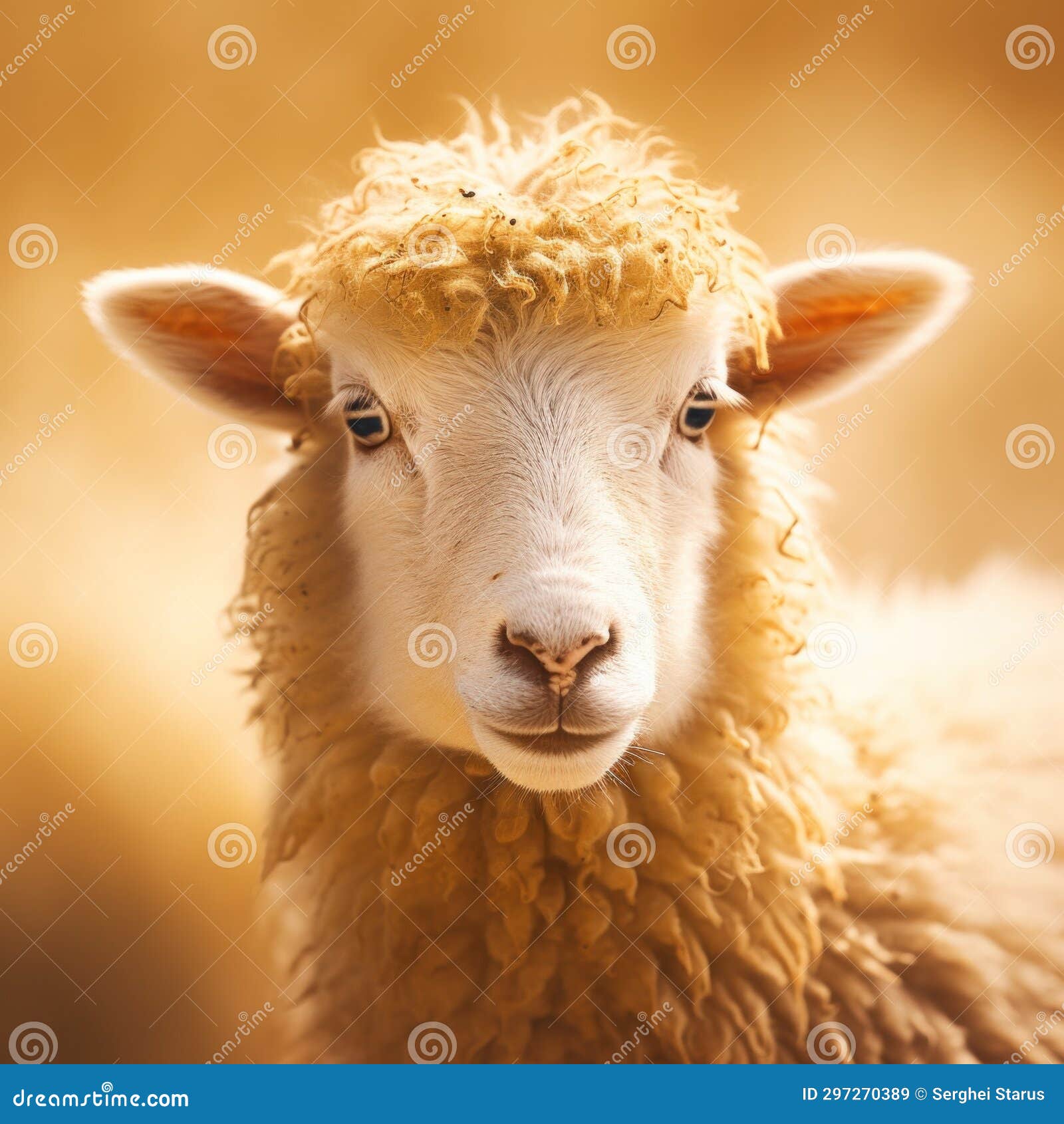 A Sheep with a Long Hair Standing in the Sun, AI Stock Image - Image of ...
