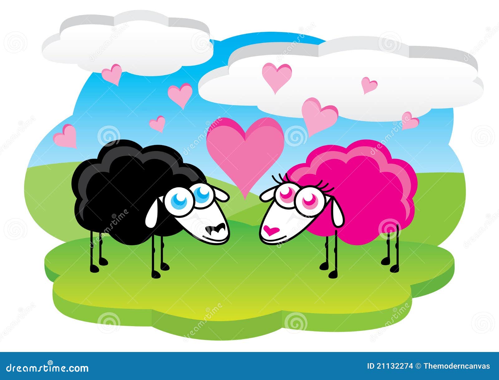 Sheep in Love stock vector. Illustration of nature, goat - 21132274