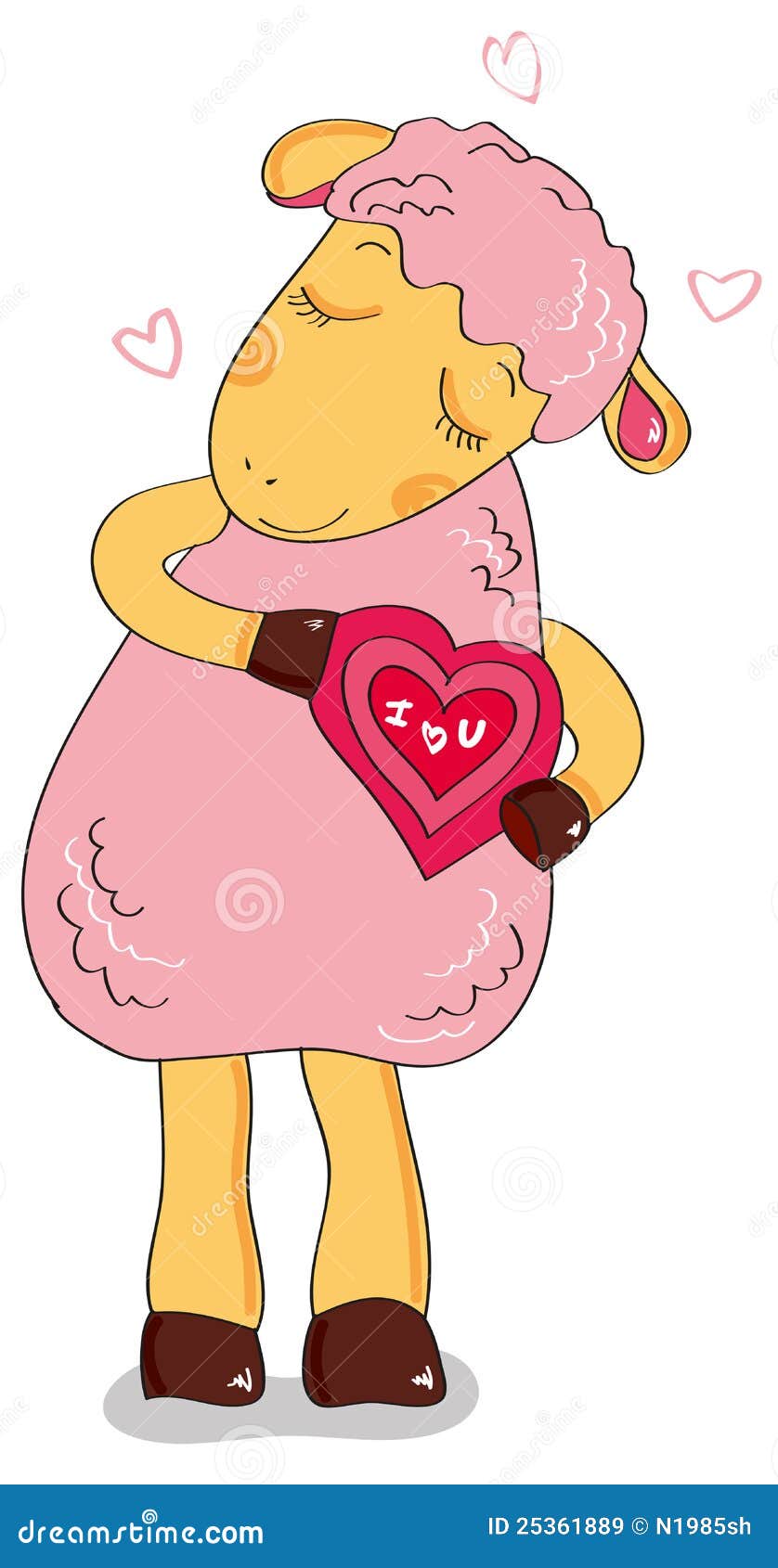 Sheep in love stock vector. Illustration of heart, confession - 25361889