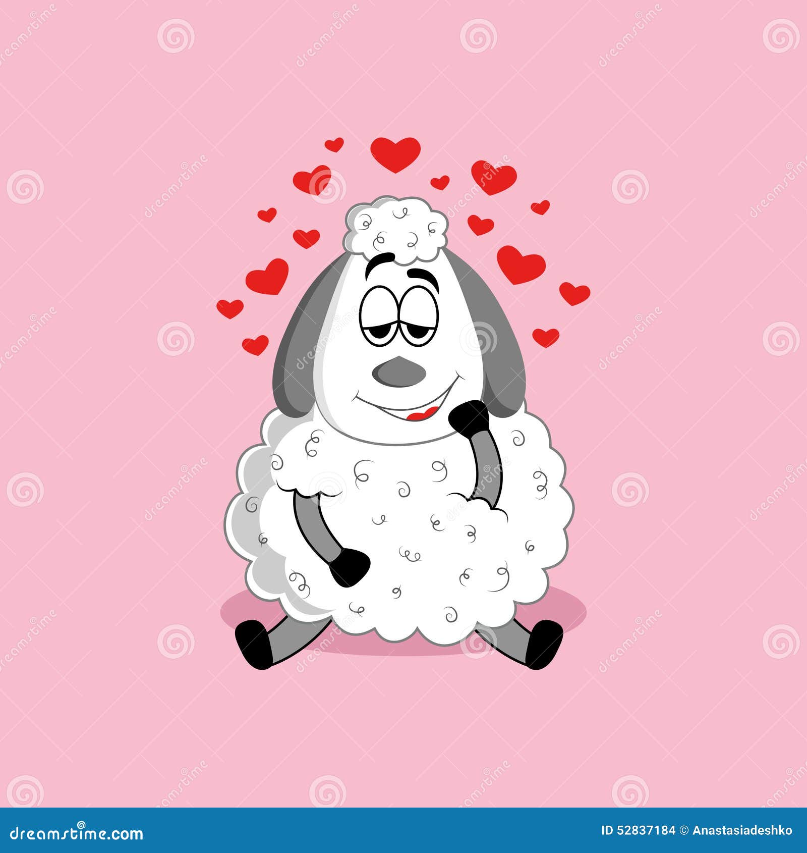 Sheep in love. stock vector. Illustration of sheep, funny - 52837184