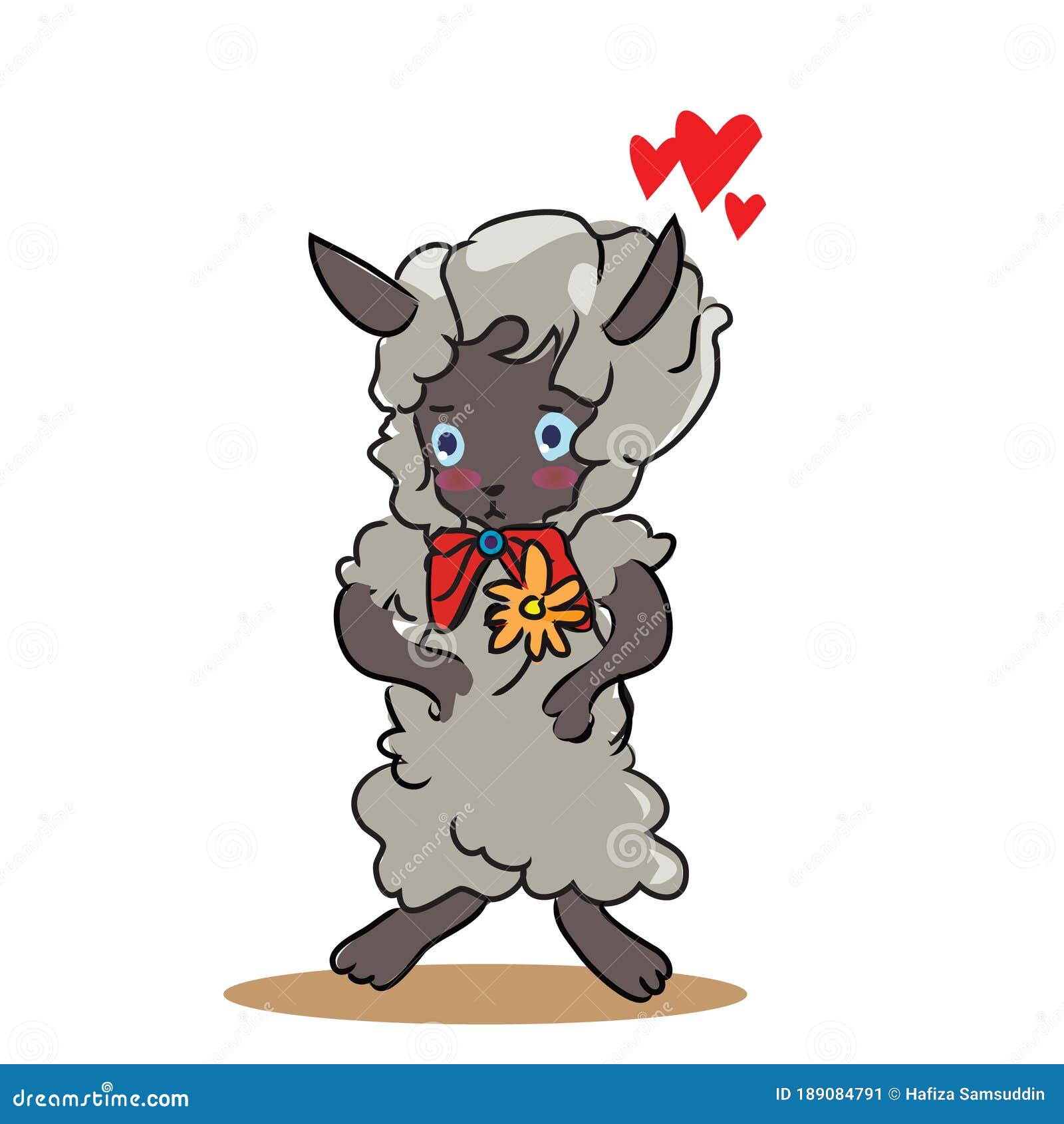 Sheep in Love. Vector Illustration Decorative Design Stock Vector ...