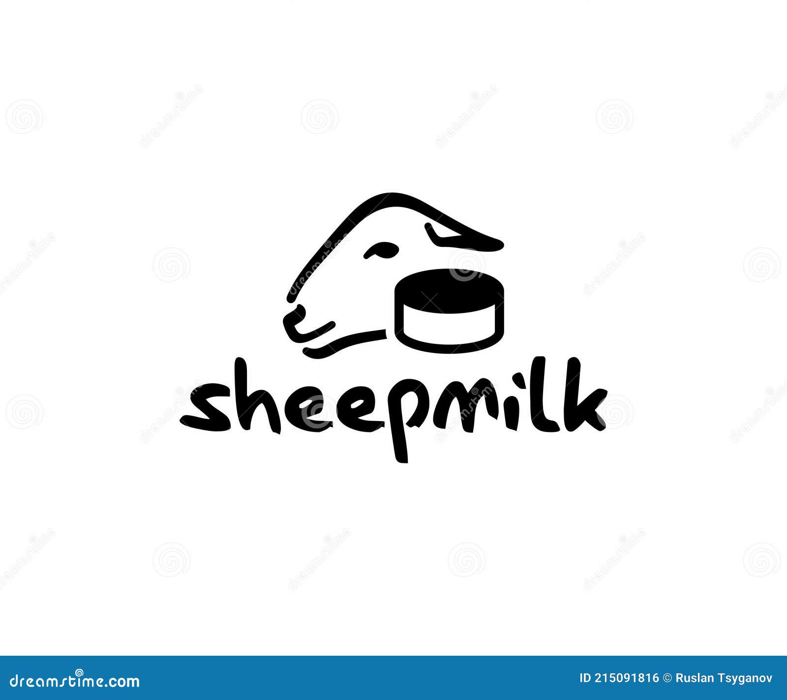 Sheep Milk Cheese Logo Design. Ewe and Head of Cheese Vector Design ...