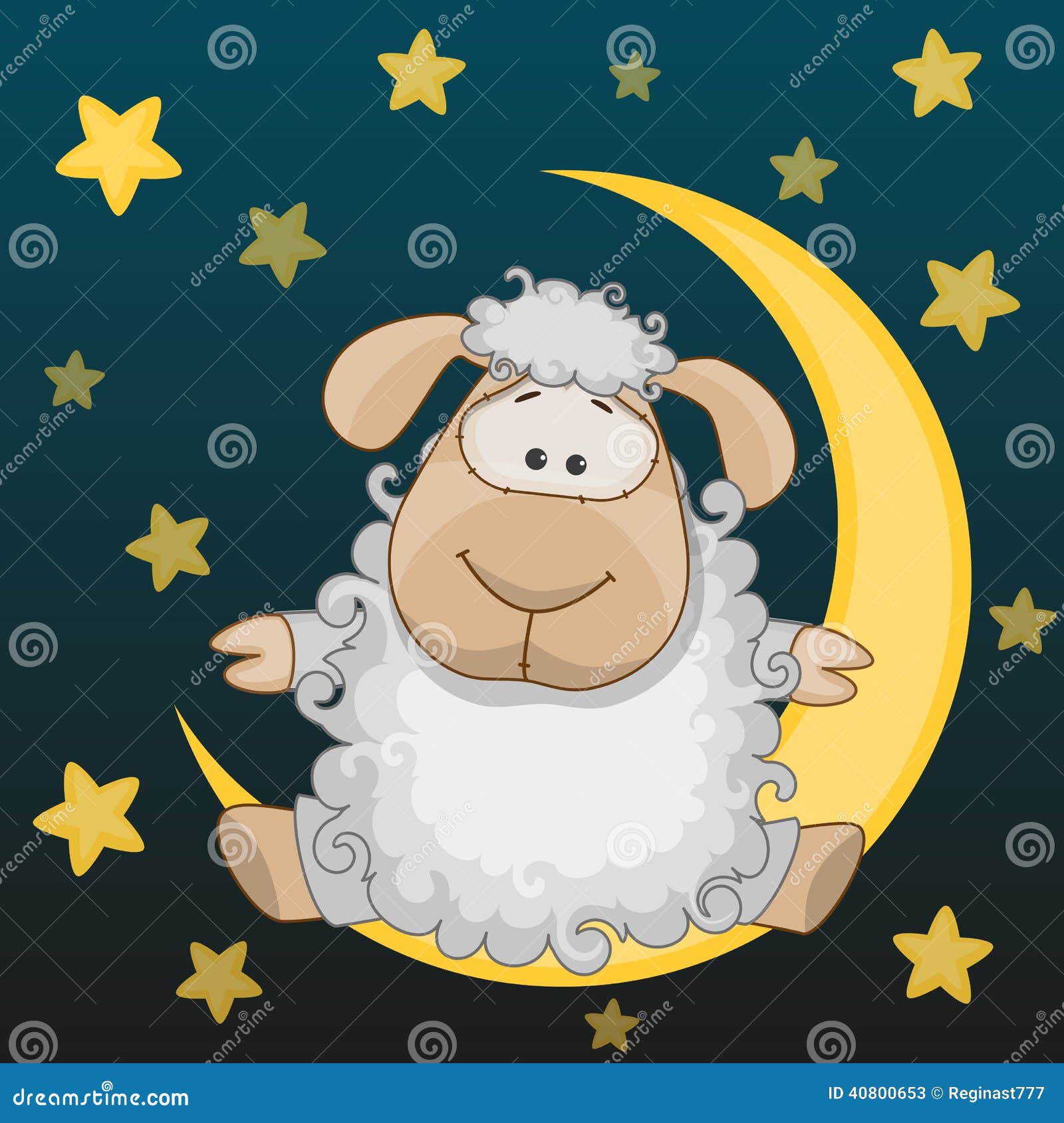 Sheep on the moon stock vector. Illustration of animated - 40800653