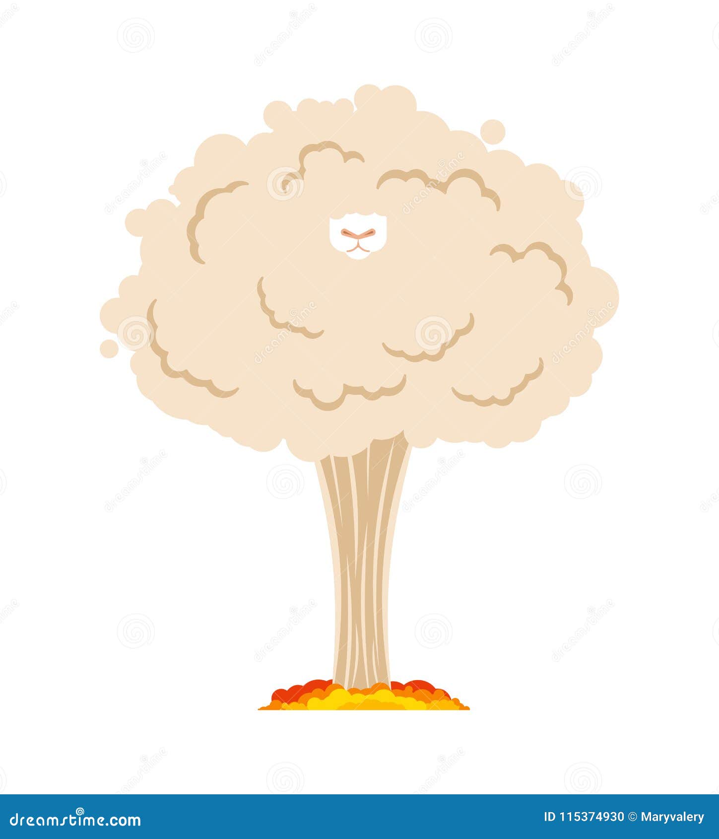 Sheep Nuclear Explosion. Farm Animal Stock Vector - Illustration of ...
