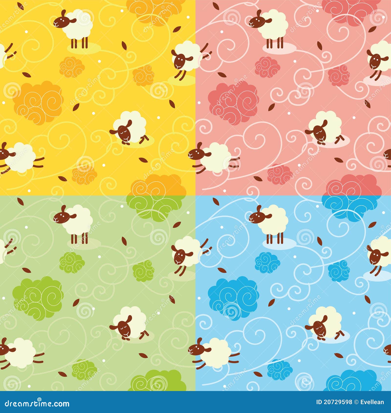 Sheep Pattern stock vector. Illustration of curl, fantasy - 20729598