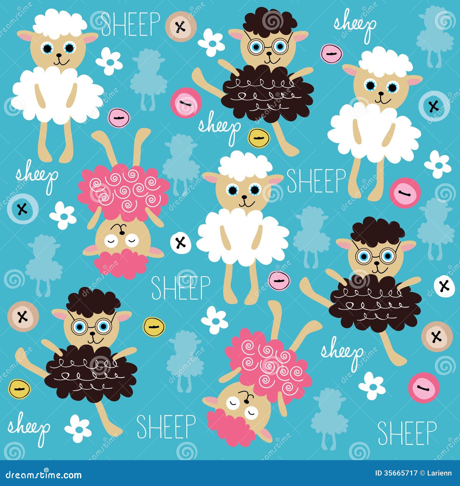 Sheep pattern stock vector. Illustration of gift, decoration - 35665717