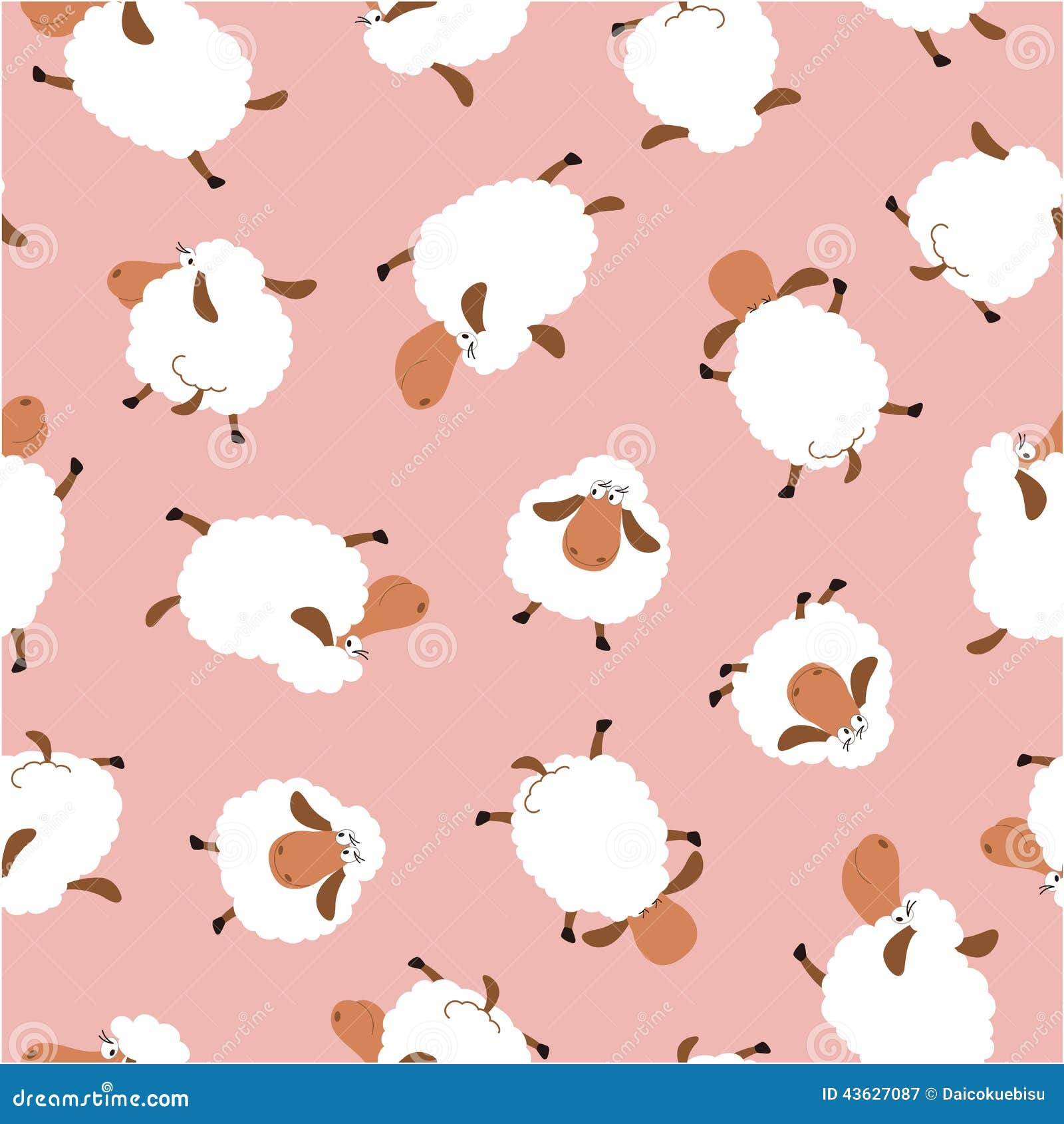 Sheep pattern, stock vector. Illustration of humor, ranch - 43627087