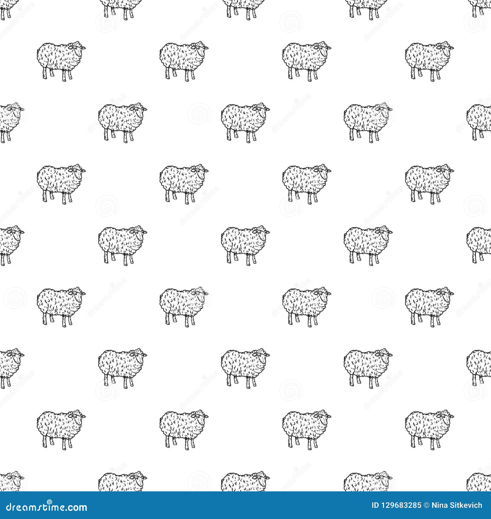 Sheep pattern seamless stock vector. Illustration of lamb - 129683285