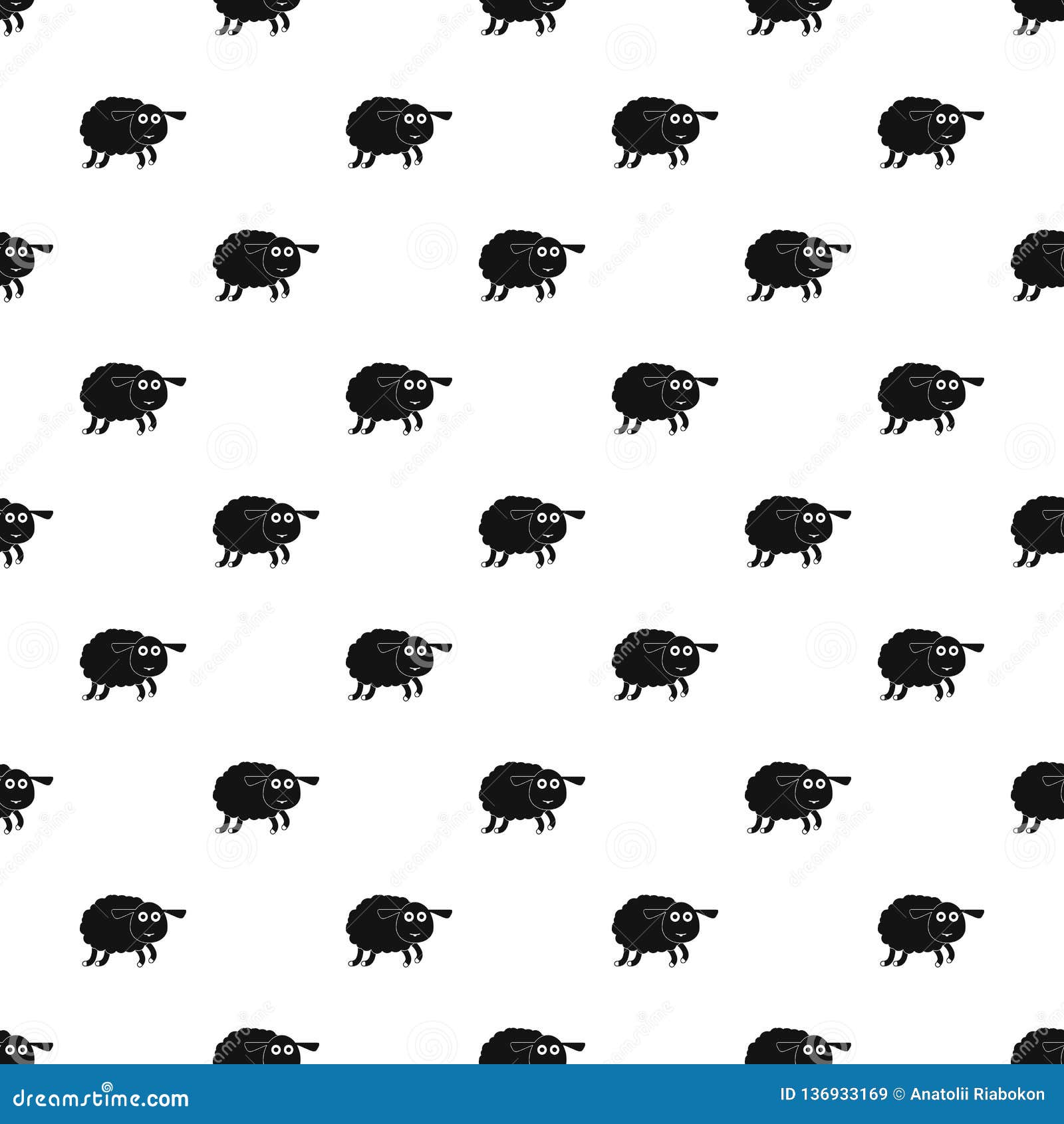 Sheep Pattern Seamless Vector Stock Vector - Illustration of cute ...
