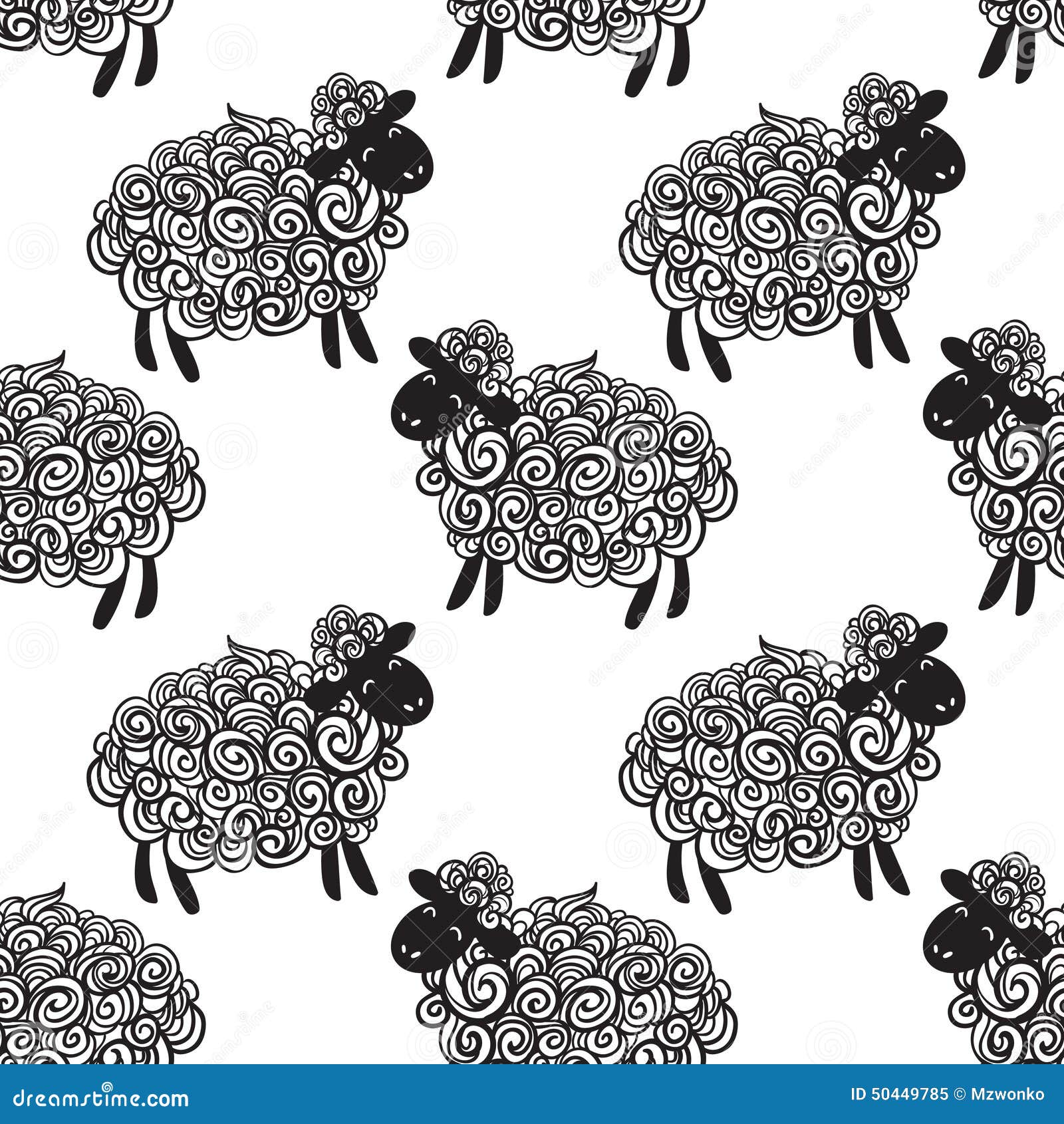 Sheep Pattern Vector Background Stock Illustration - Illustration of ...