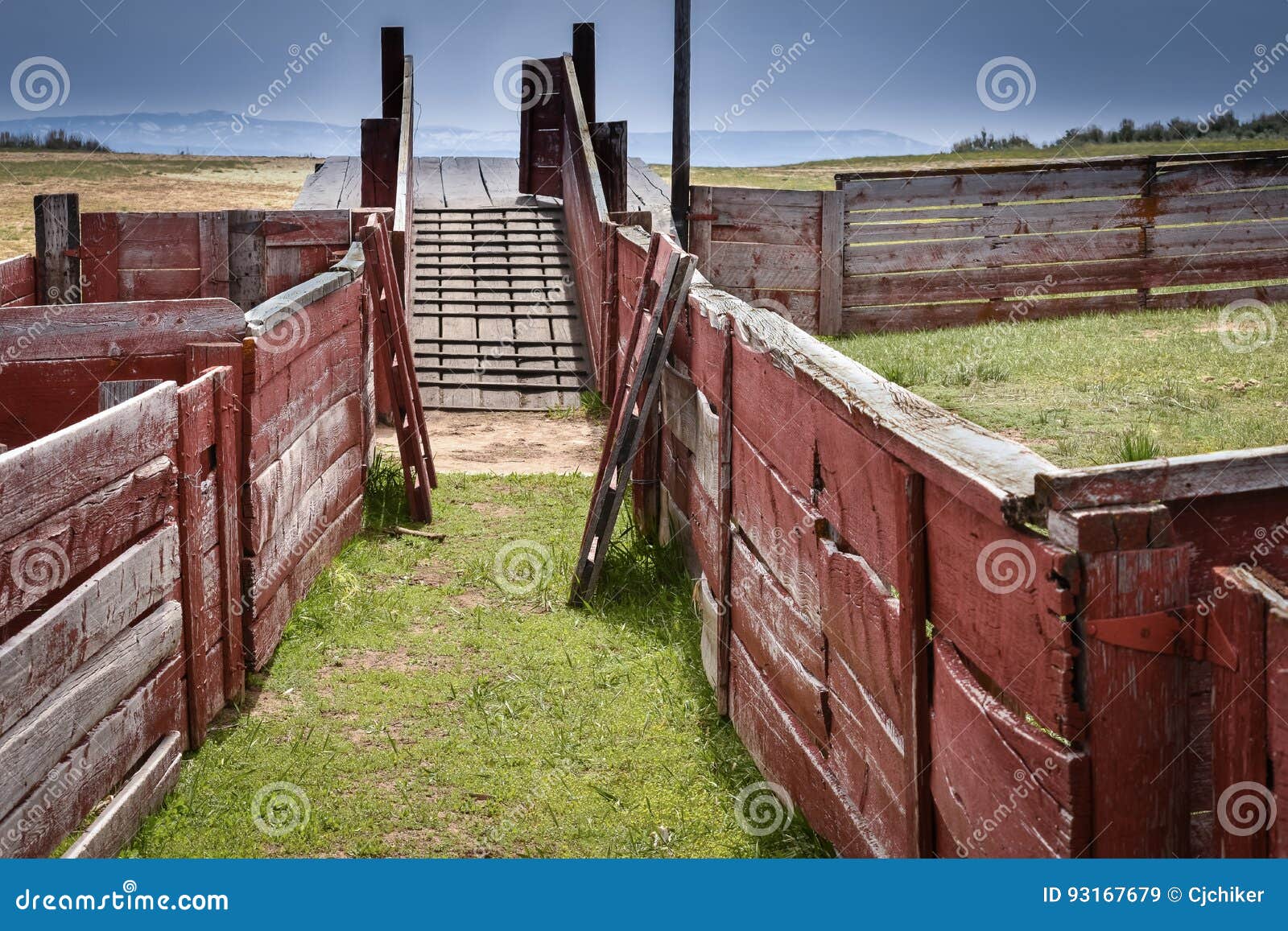 Sheep Pen Loading Dock stock image. Image of corral, ramp - 93167679