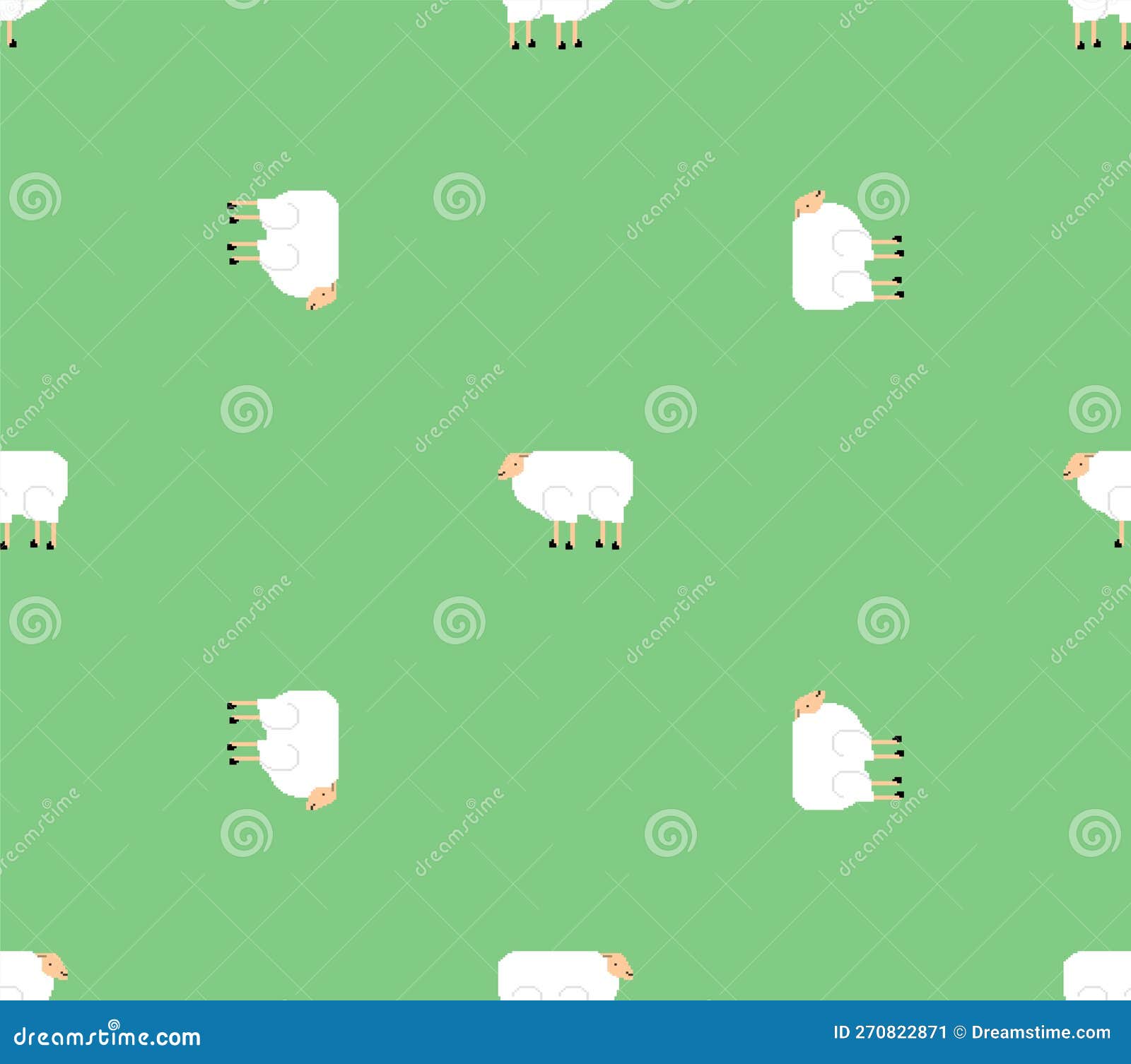 Sheep Pixel Art Pattern Seamless. Ewe 8 Bit Background. Pixelated ...