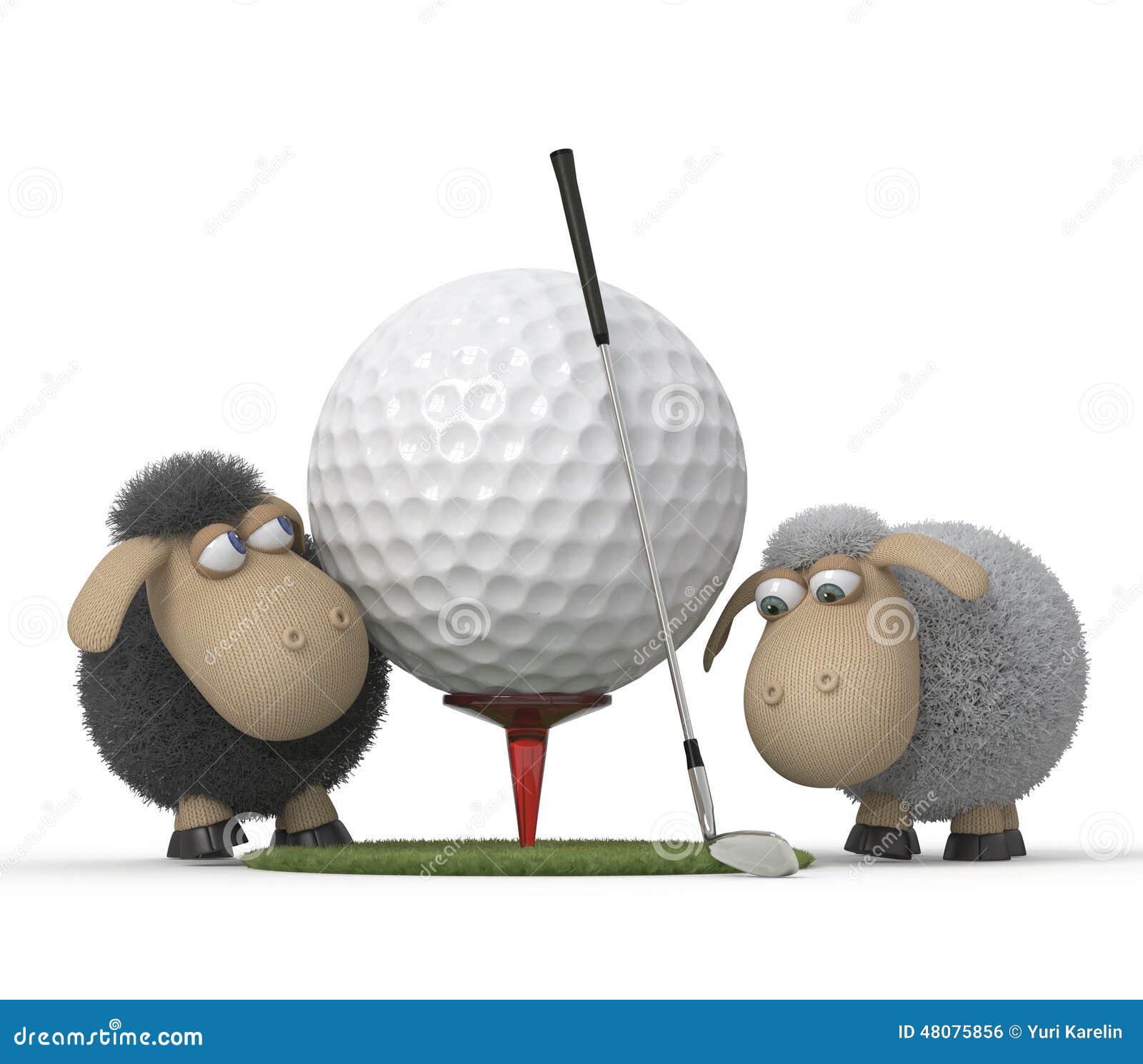 Sheep play golf stock illustration. Illustration of club - 48075856