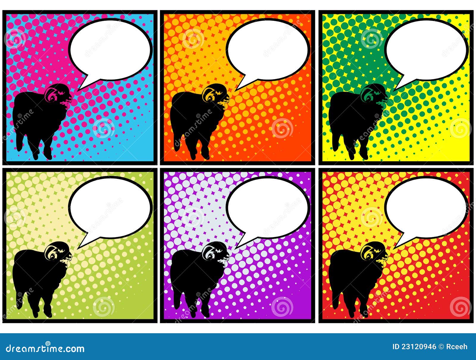 Sheep in pop art stock vector. Illustration of cartoon - 23120946