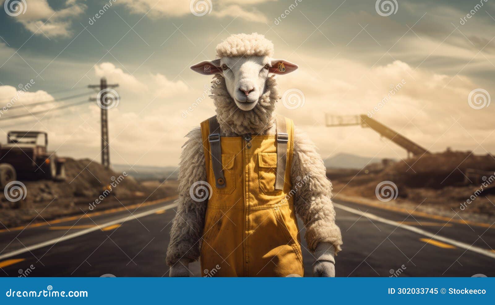Empathetic Sheep On Train Tracks: A John Wilhelm Inspired Artwork Stock ...