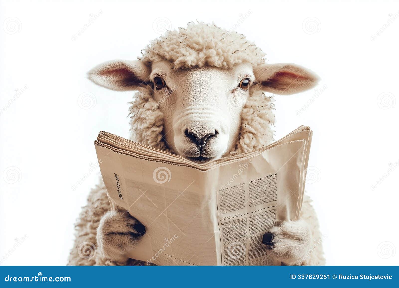 Sheep Reading Book Cartoon Illustration | CartoonDealer.com #59066397