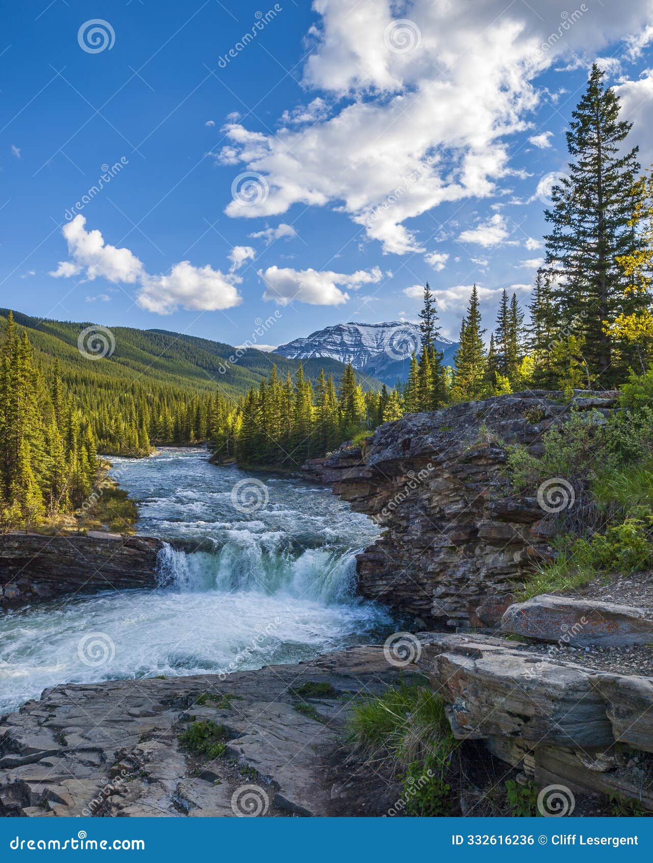 Sheep River Falls, Kananaskis Country Stock Photo - Image of nature ...