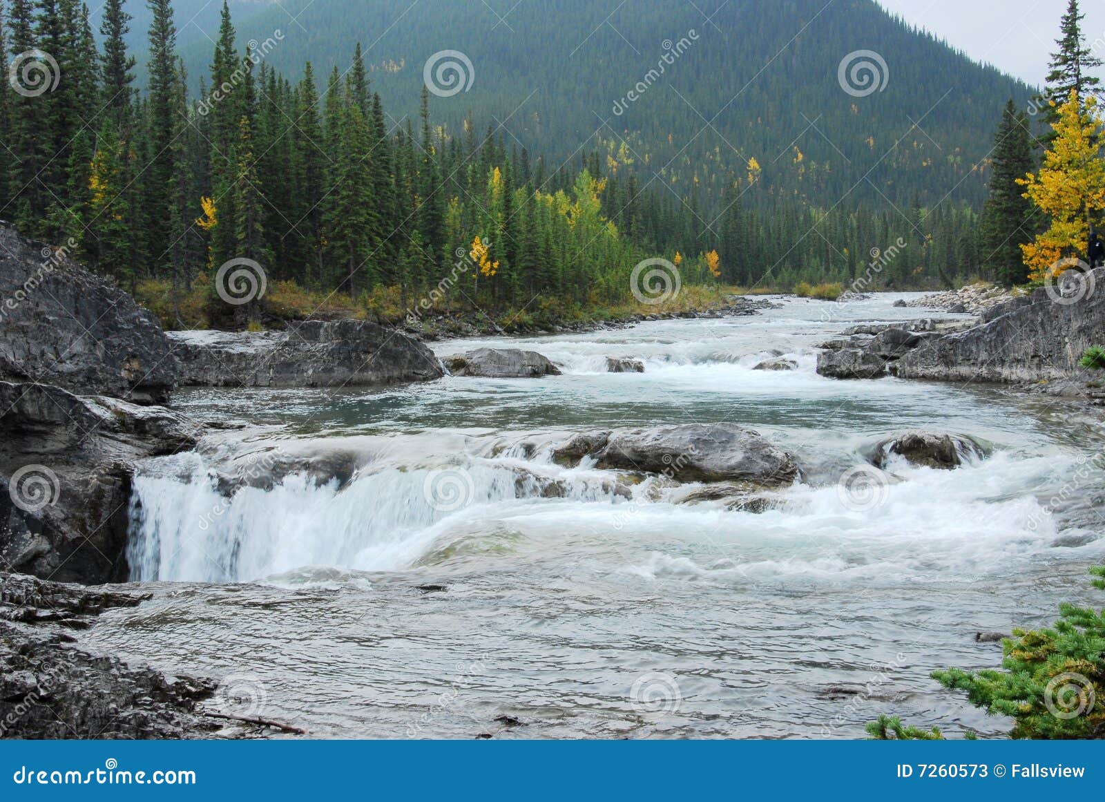 Sheep river waterfalls stock image. Image of landscape - 7260573