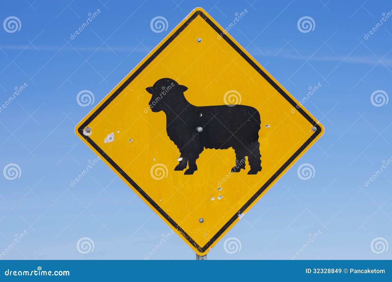 Sheep Road Sign stock image. Image of land, sheep, faded - 32328849