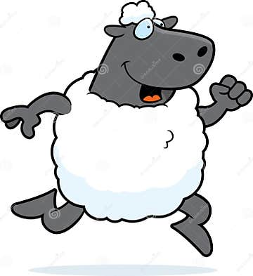 Sheep Running stock vector. Illustration of wool, white - 13594533