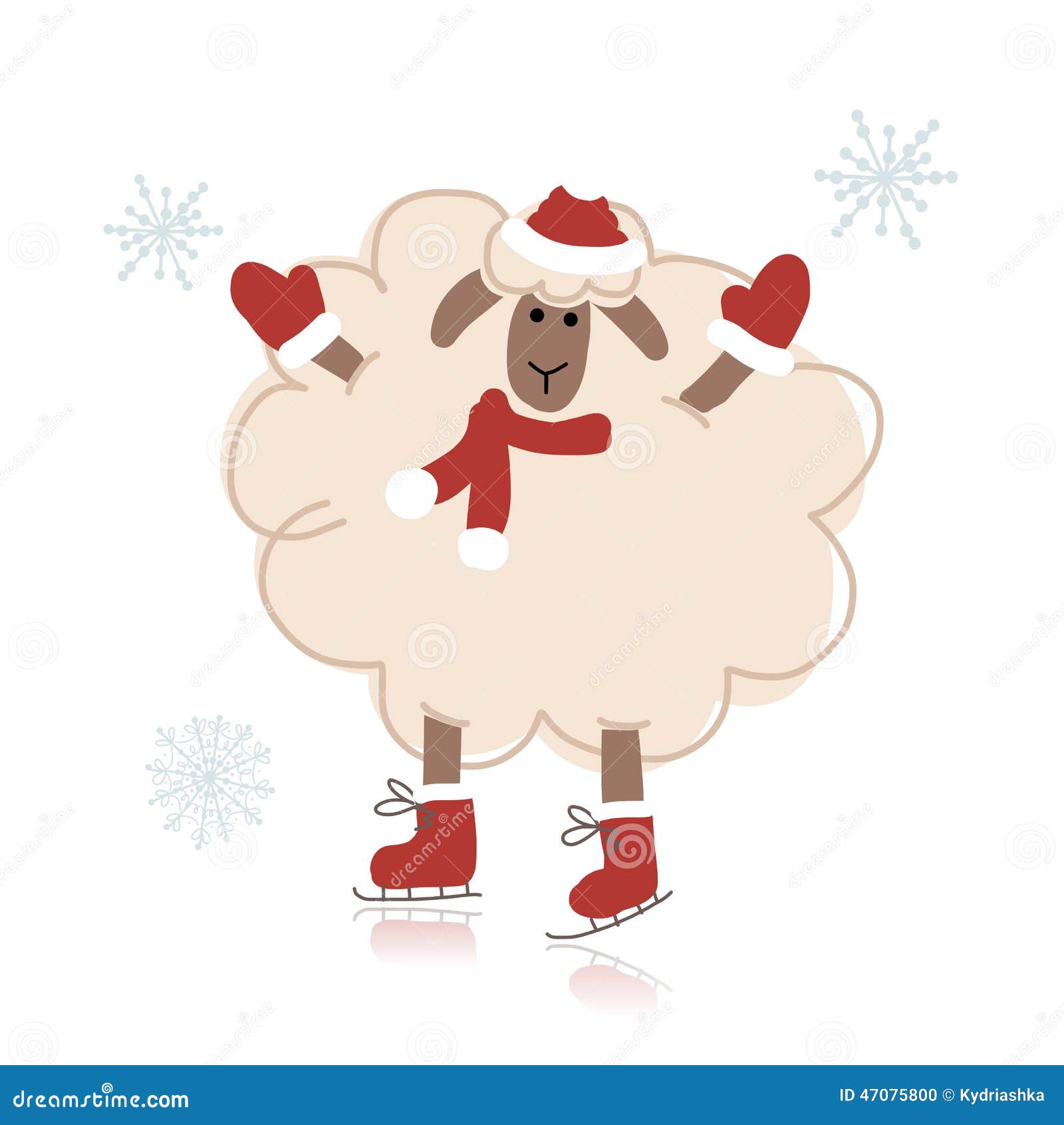 Sheep Santa In Forest, Symbol Of New Year 2015 Vector Illustration ...