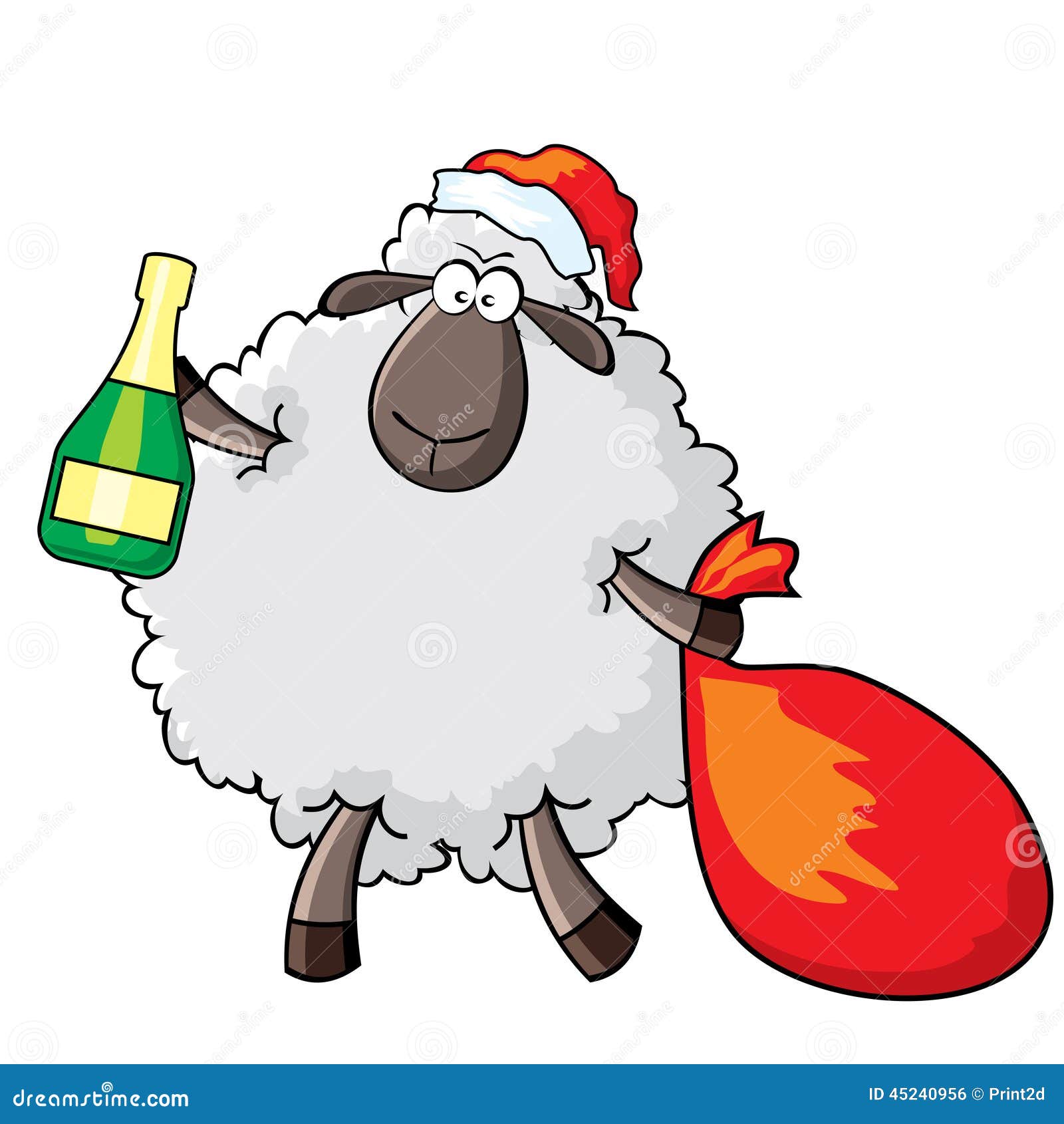 Sheep Santa stock vector. Illustration of celebration - 45240956