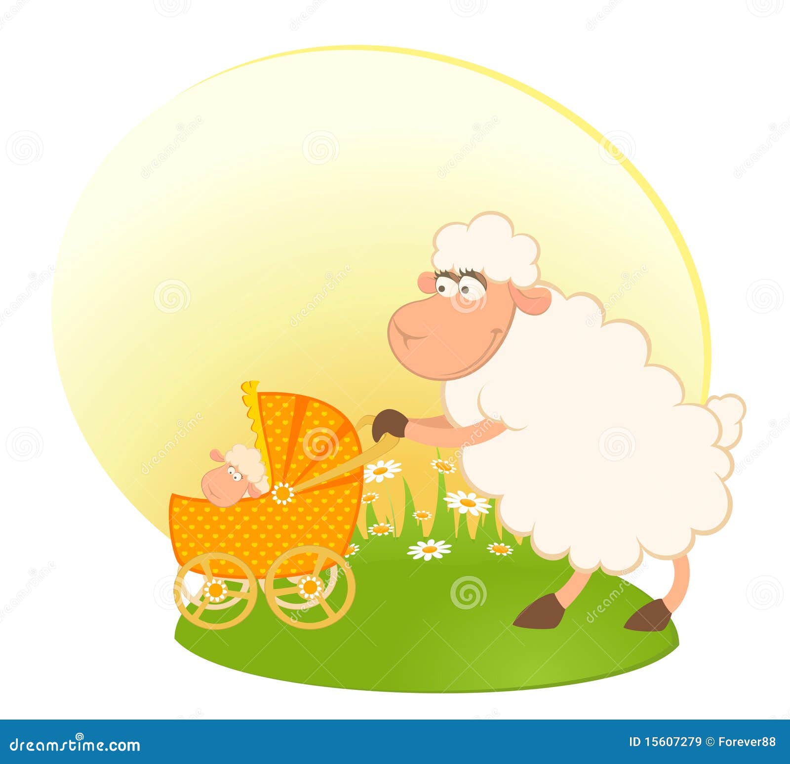 Sheep with Scribble Baby Carriage Stock Vector - Illustration of animal ...
