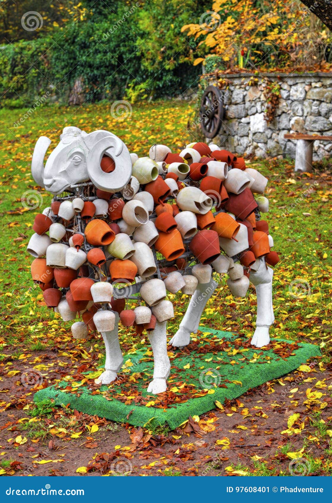 Sheep Sculpture with Beautiful Decoration Stock Image - Image of decor ...