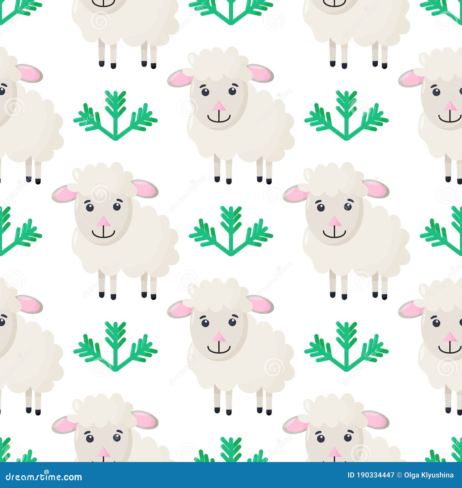 Sheep. Seamless Pattern. Vector Illustration. Cartoon Sheep Background ...