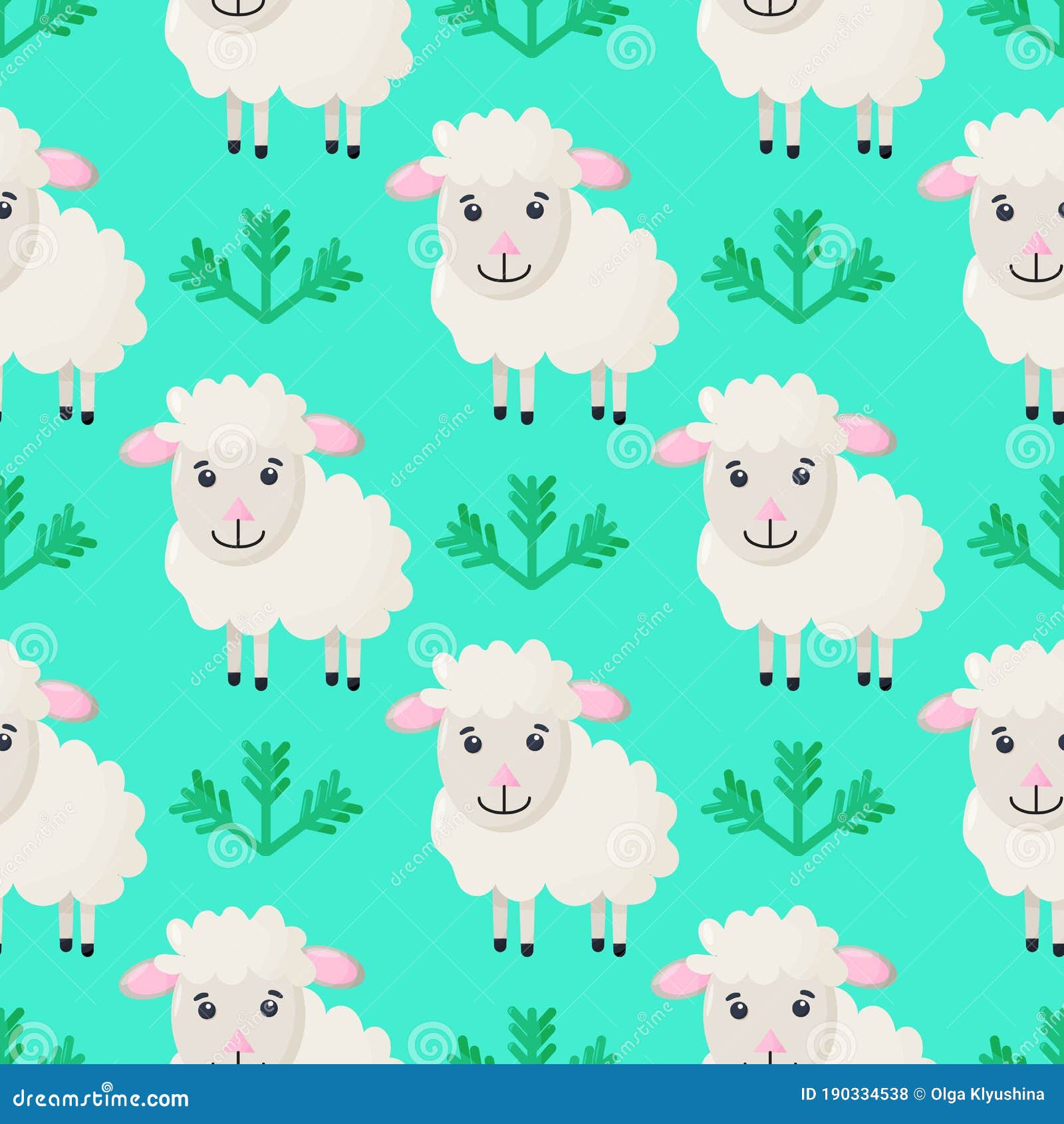 Sheep. Seamless Pattern. Vector Illustration. Cartoon Sheep Background ...