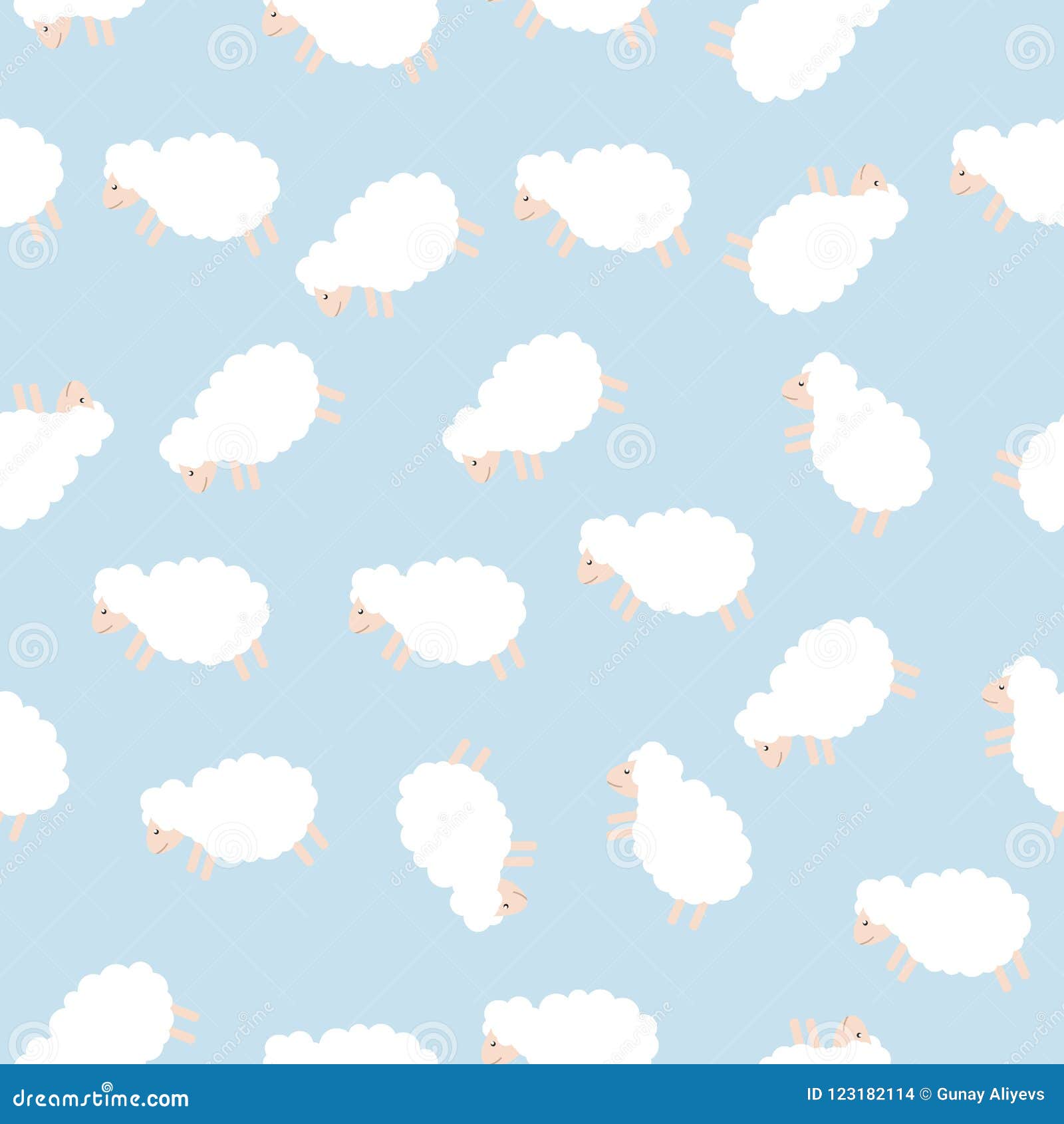 Sheep. Seamless Pattern. Vector Illustration. Fabric Print. Stock ...