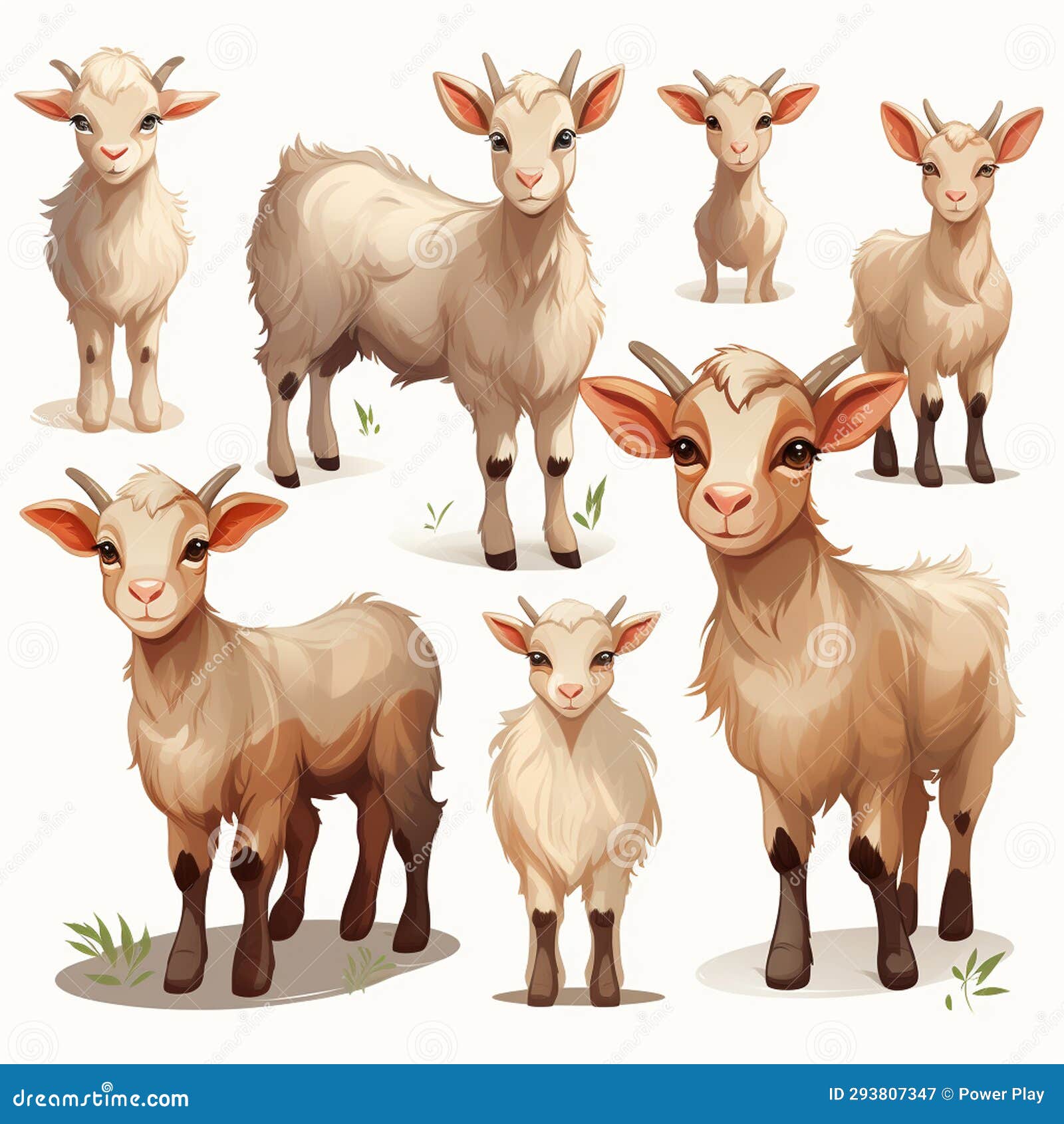 Sheep Set. Cartoon Illustration of Sheep Vector Set for Web Design ...