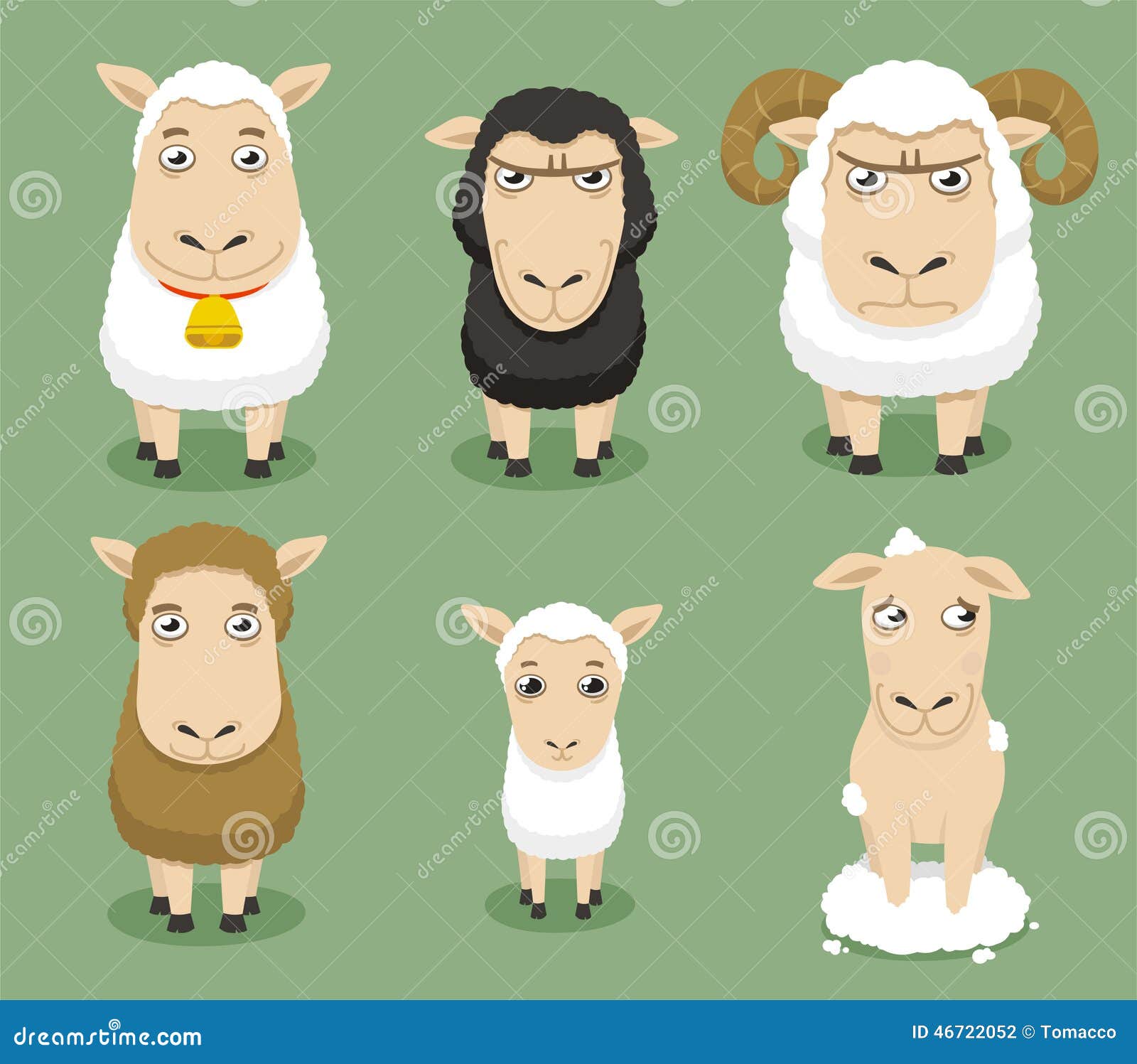 Sheep set stock illustration. Illustration of lightning - 46722052