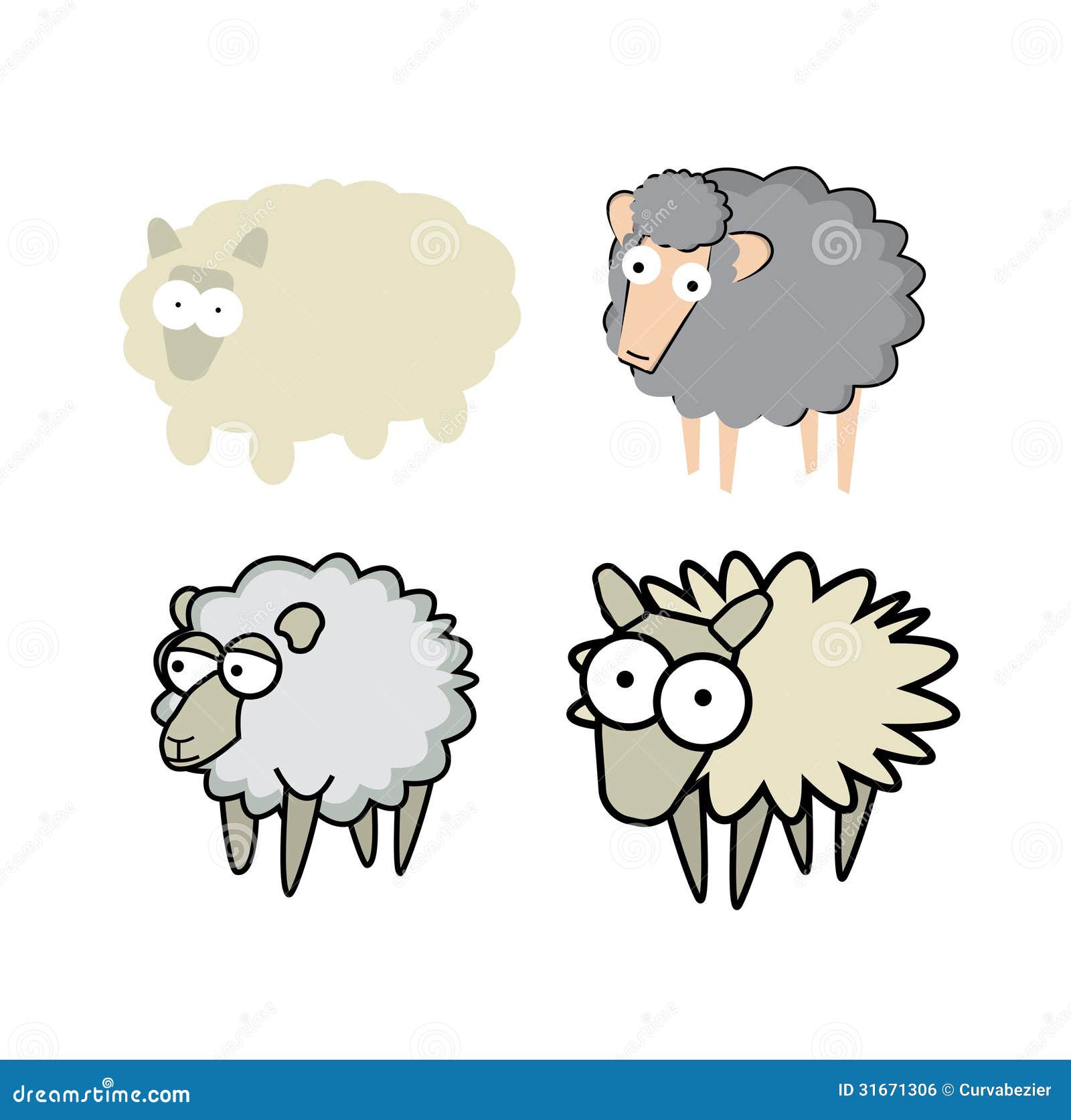 Sheep set stock illustration. Illustration of mammal - 31671306