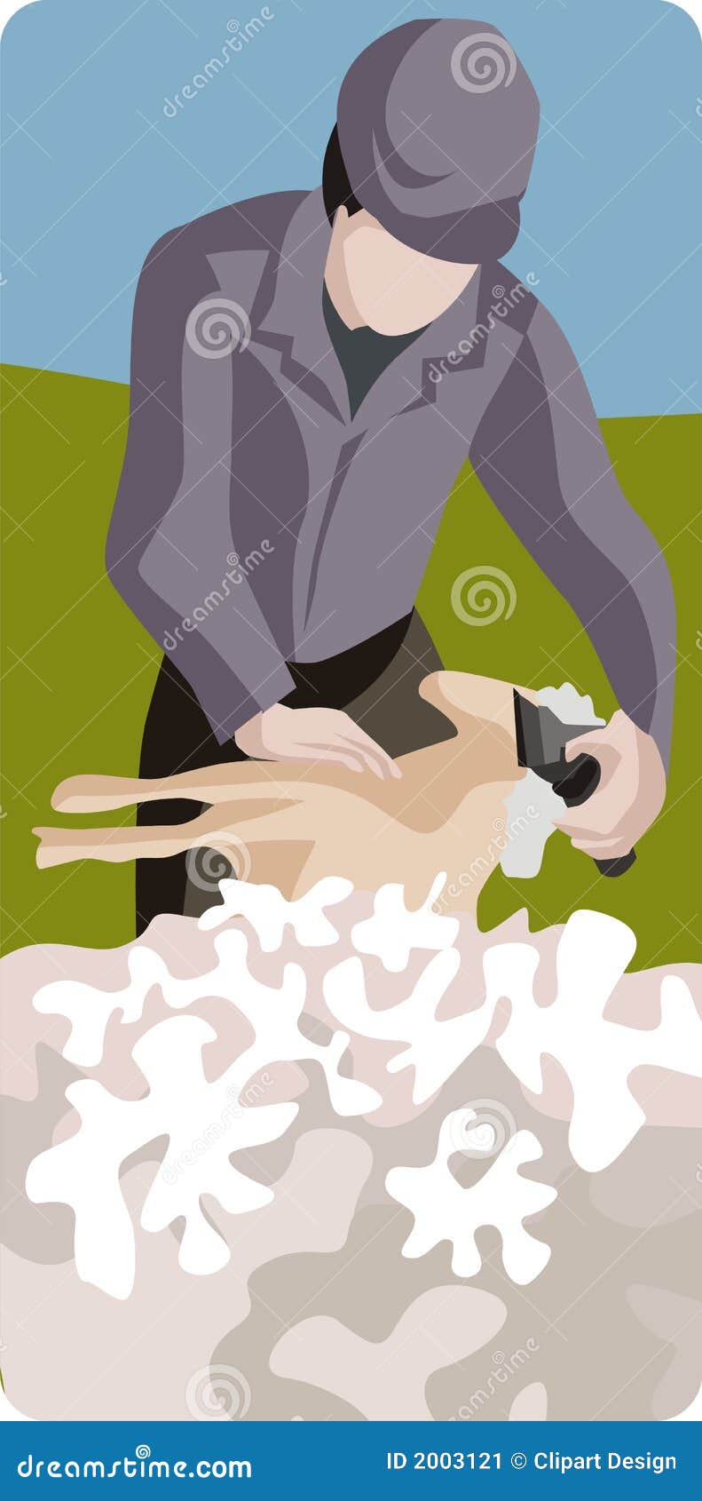 Sheep Shearer Illustration Cartoon Vector | CartoonDealer.com #2003121