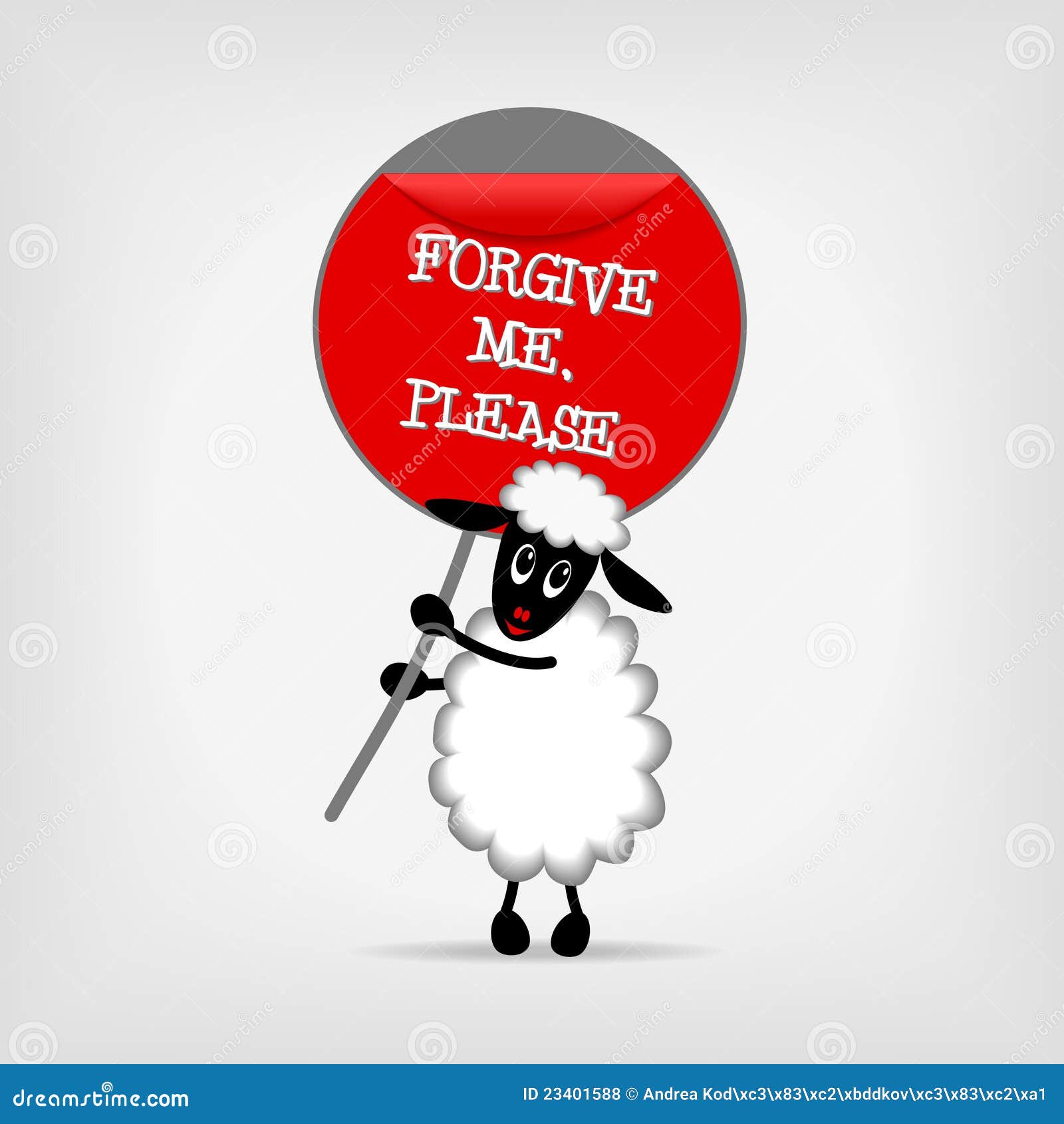 Sheep with Sign Forgive Me Please Stock Vector - Illustration of sign ...