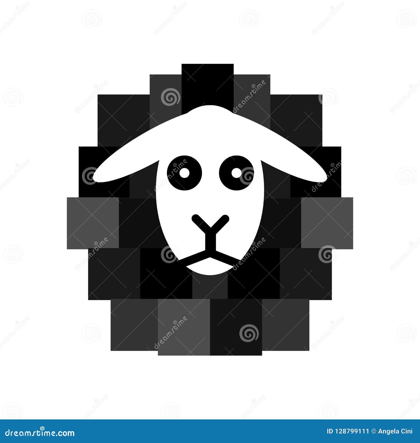 Sheep Simple Logo Icon stock vector. Illustration of element - 128799111