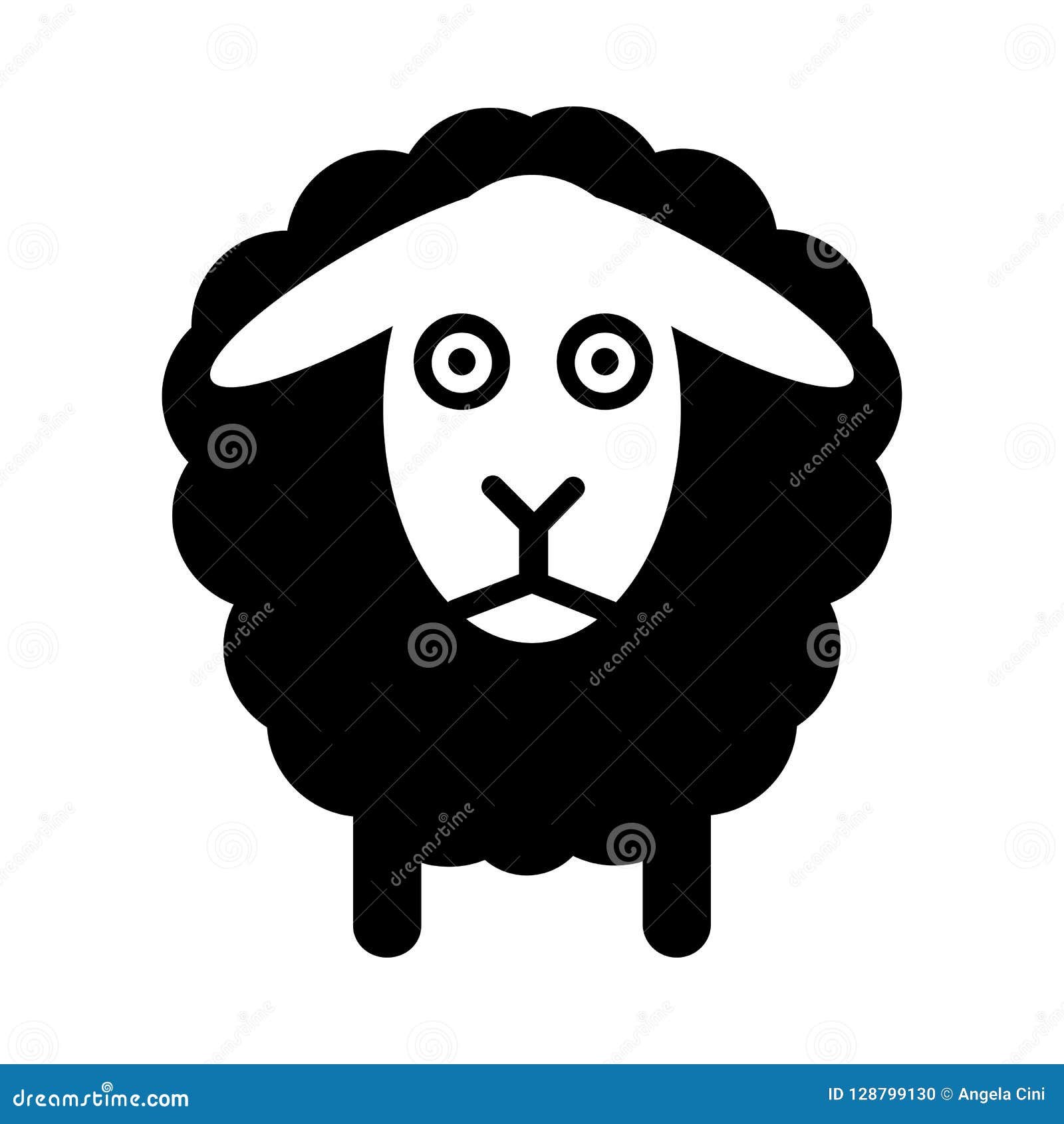 Sheep Simple Logo Icon stock vector. Illustration of fluff - 128799130