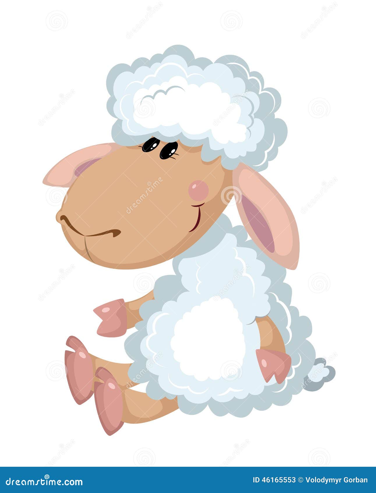 Sheep sits stock vector. Illustration of farm, mammal - 46165553