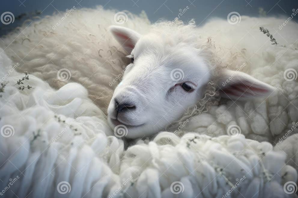 Sheep Sleep Cloud White. Generate Ai Stock Illustration - Illustration ...