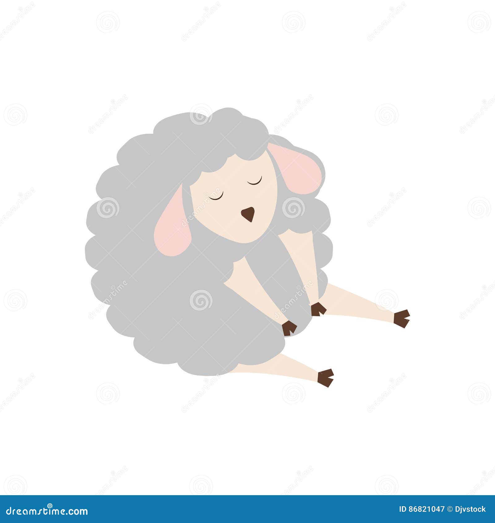 Sheep sleeping cartoon stock illustration. Illustration of symbol ...
