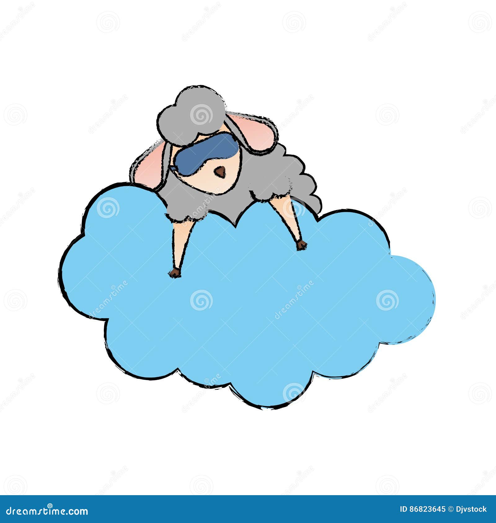 Sheep sleeping cartoon stock illustration. Illustration of colorful ...
