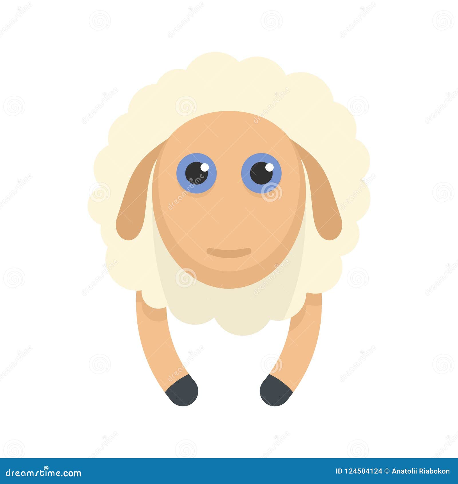Sheep Smile Icon, Flat Style Stock Illustration - Illustration of ...