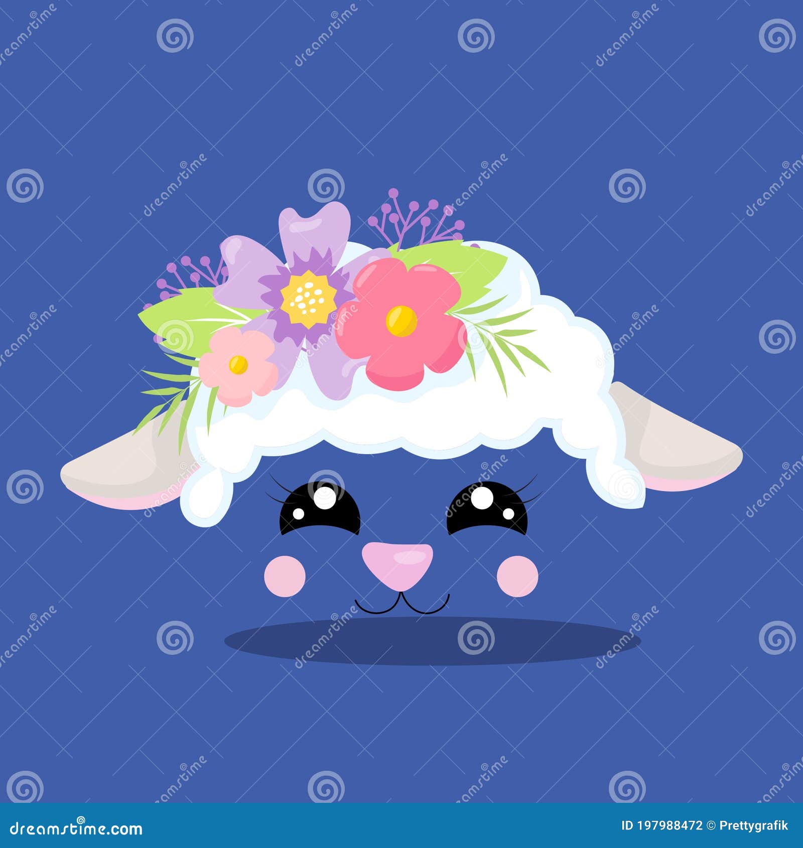 SHEEP SMILEY CUTE 03 stock vector. Illustration of vectors - 197988472