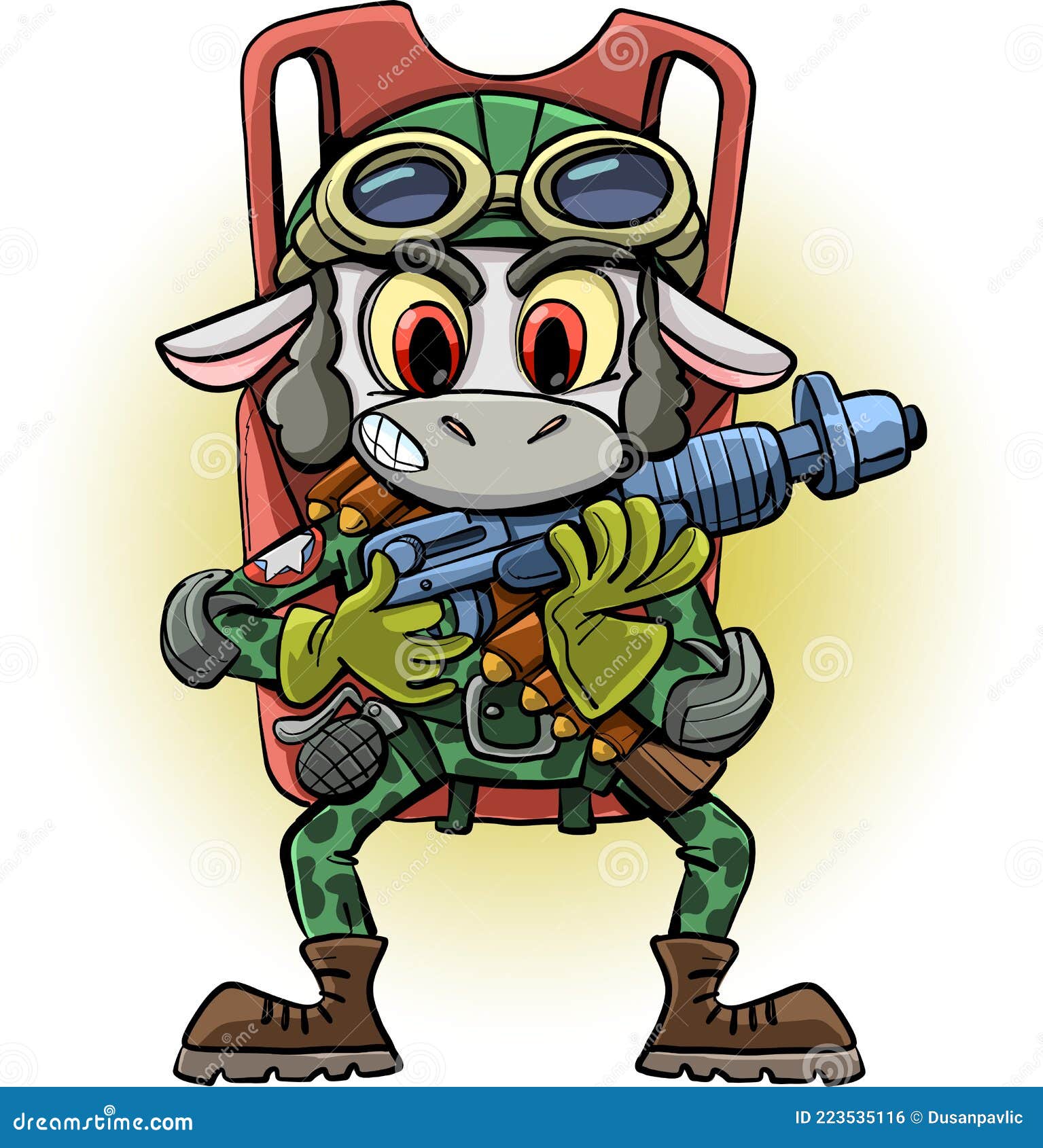 Sheep Soldier In Full War Gear Vector Illustration | CartoonDealer.com ...