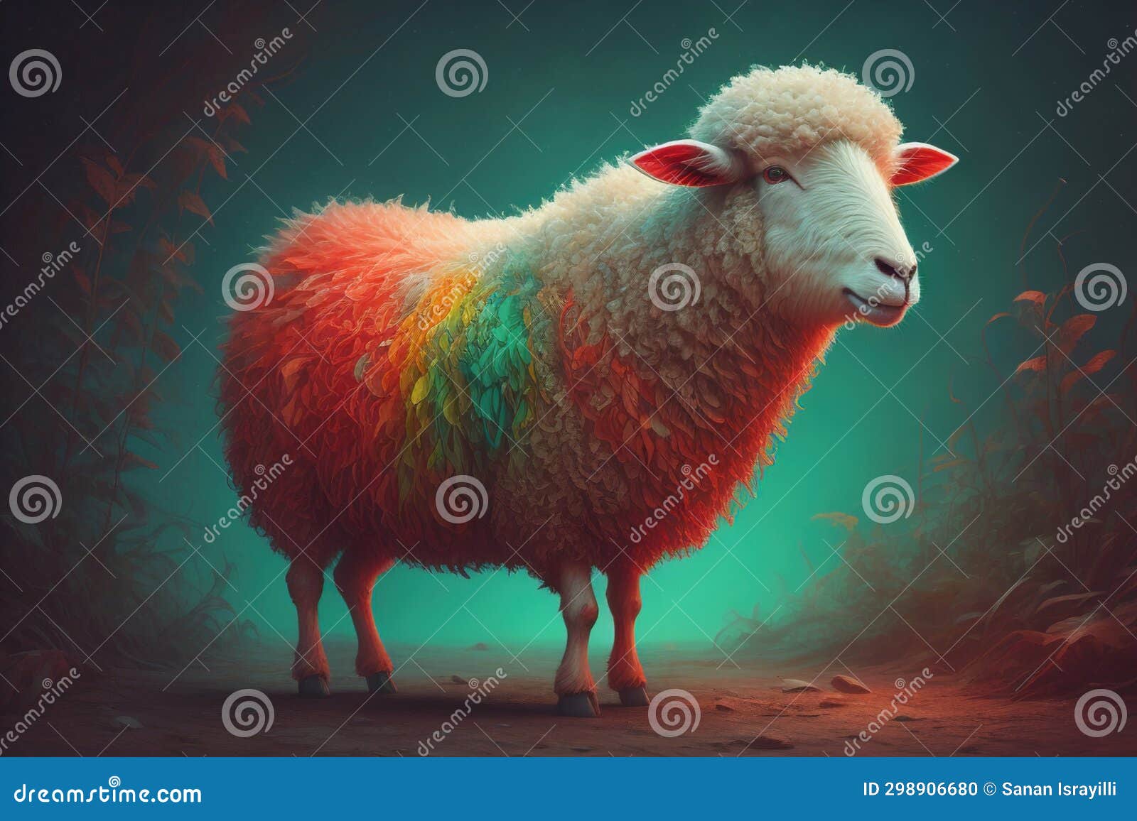 Sheep on a Solid Color Background. Photo in Old Color Image Style Stock ...